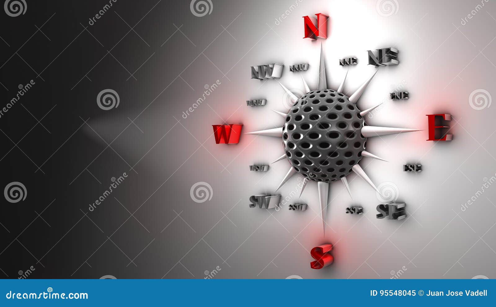 Compass Rose in 3D Illustration Stock Illustration - Illustration of ...