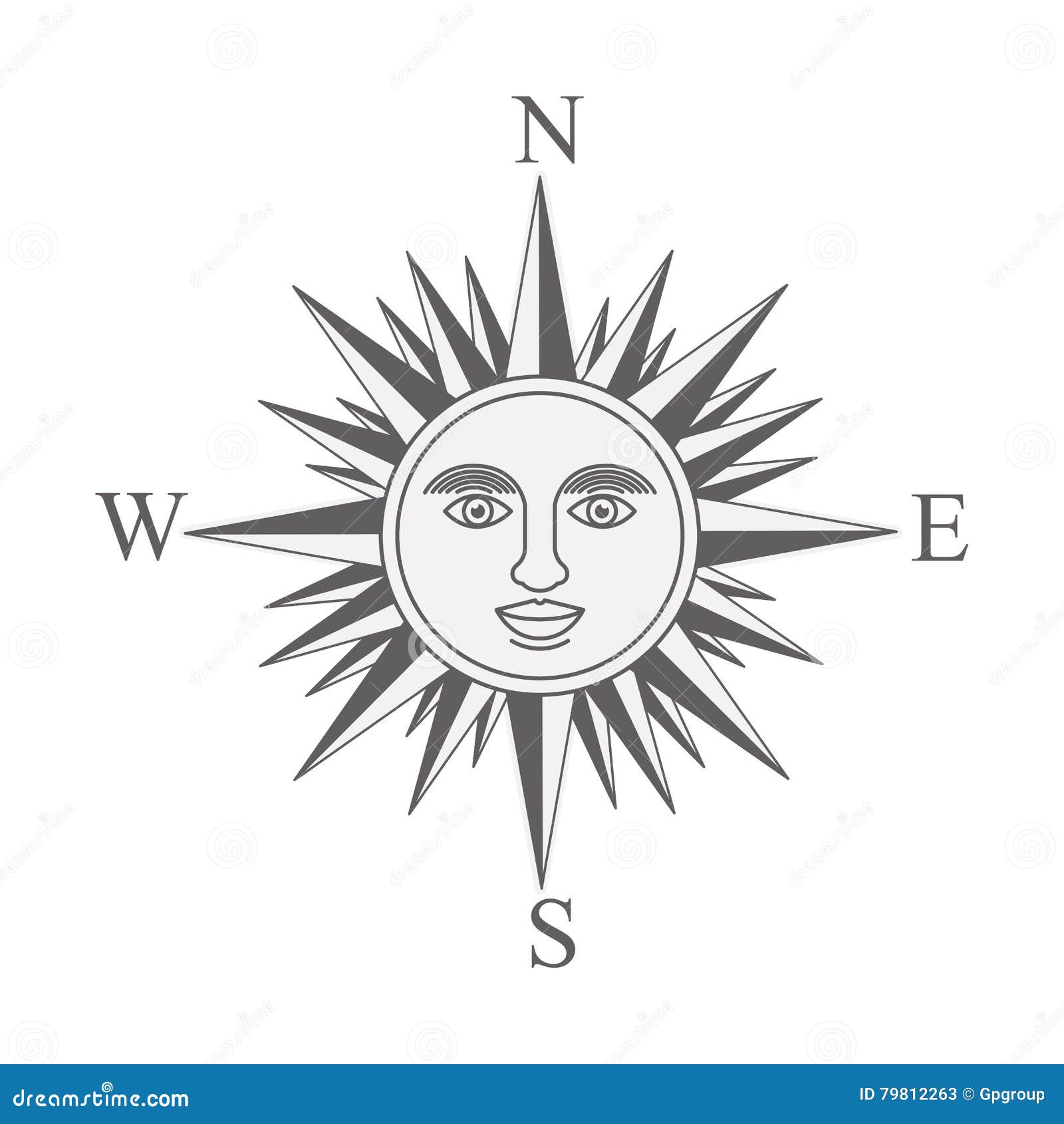 Compass rose design stock vector. Illustration of latitude - 79812263
