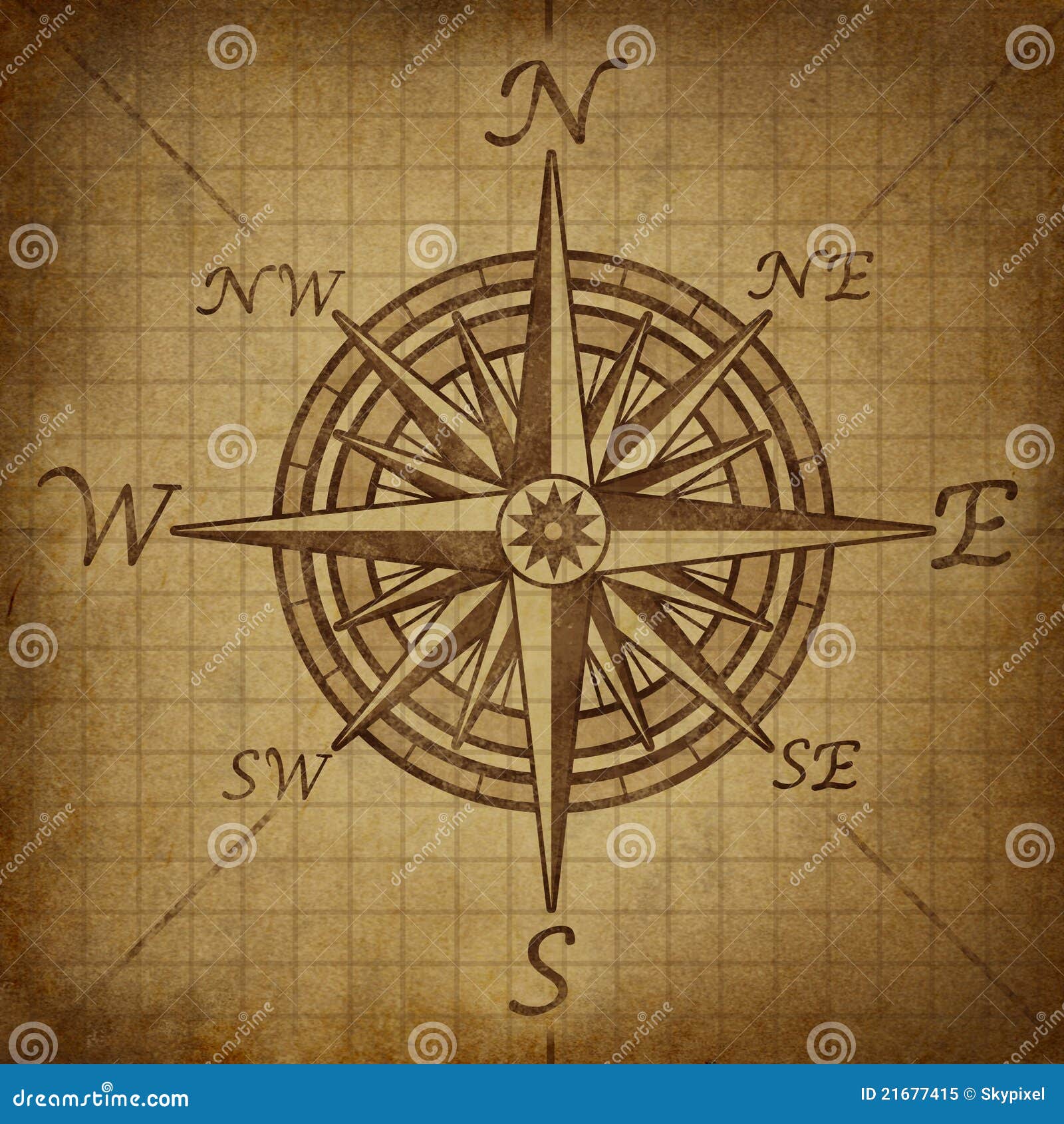 Compass Rose With Grunge Texture Royalty-Free Stock Photo ...