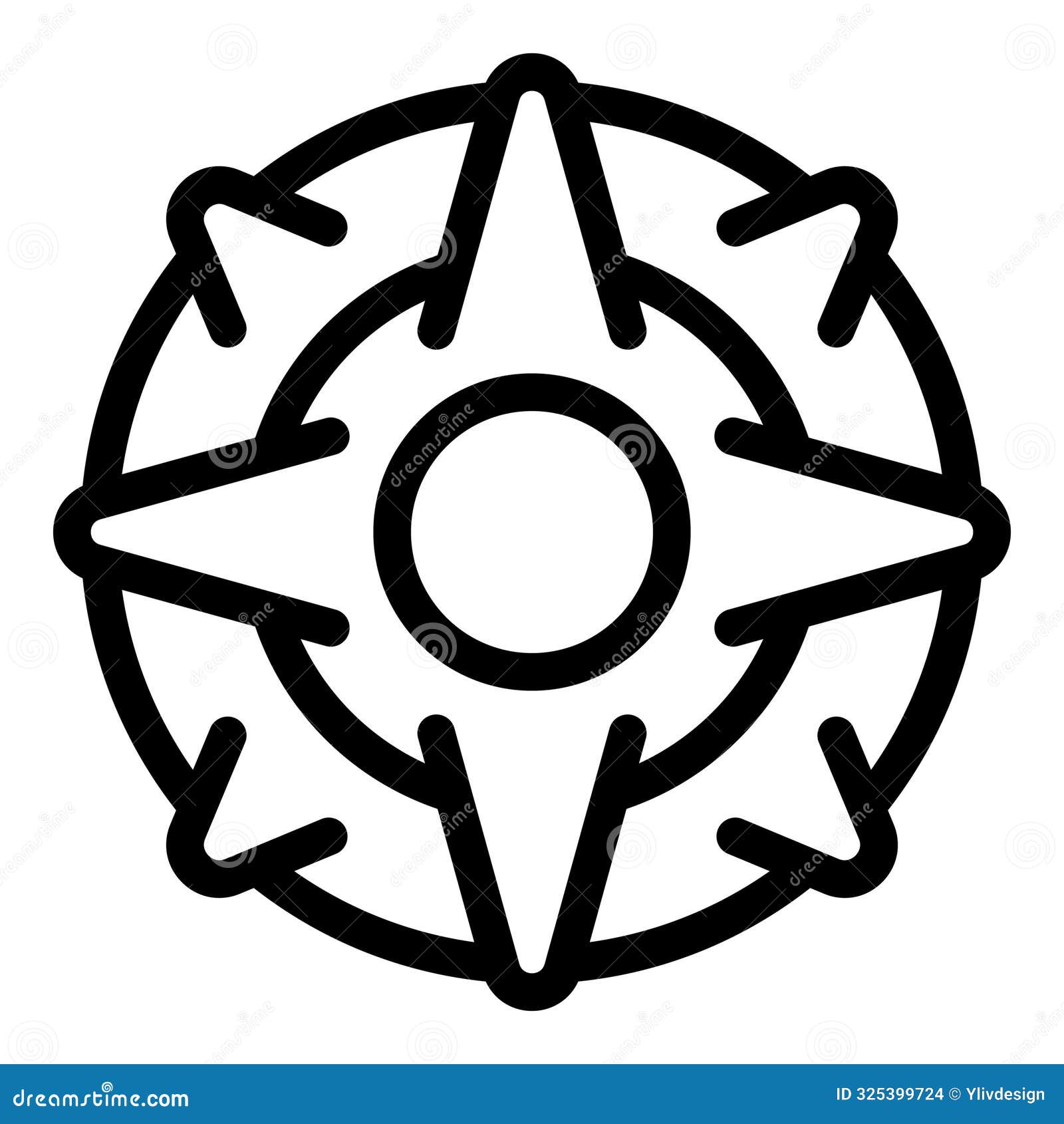 Compass Rose Icon Showing Eight Compass Points Stock Illustration ...