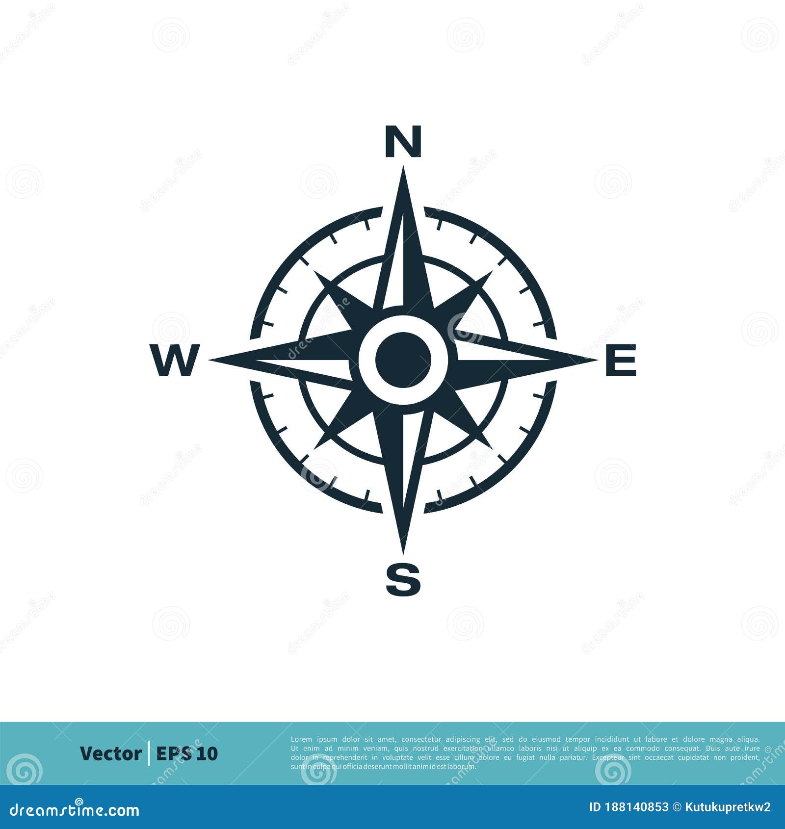 Compass Rose Icon Vector Logo Template Illustration Design. Vector EPS ...