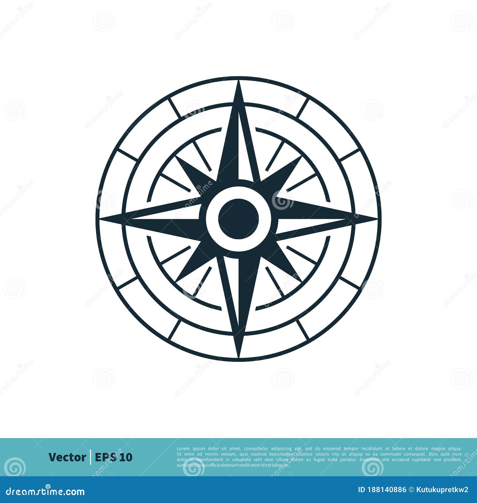 Compass Rose Icon Vector Logo Template Illustration Design. Vector EPS ...