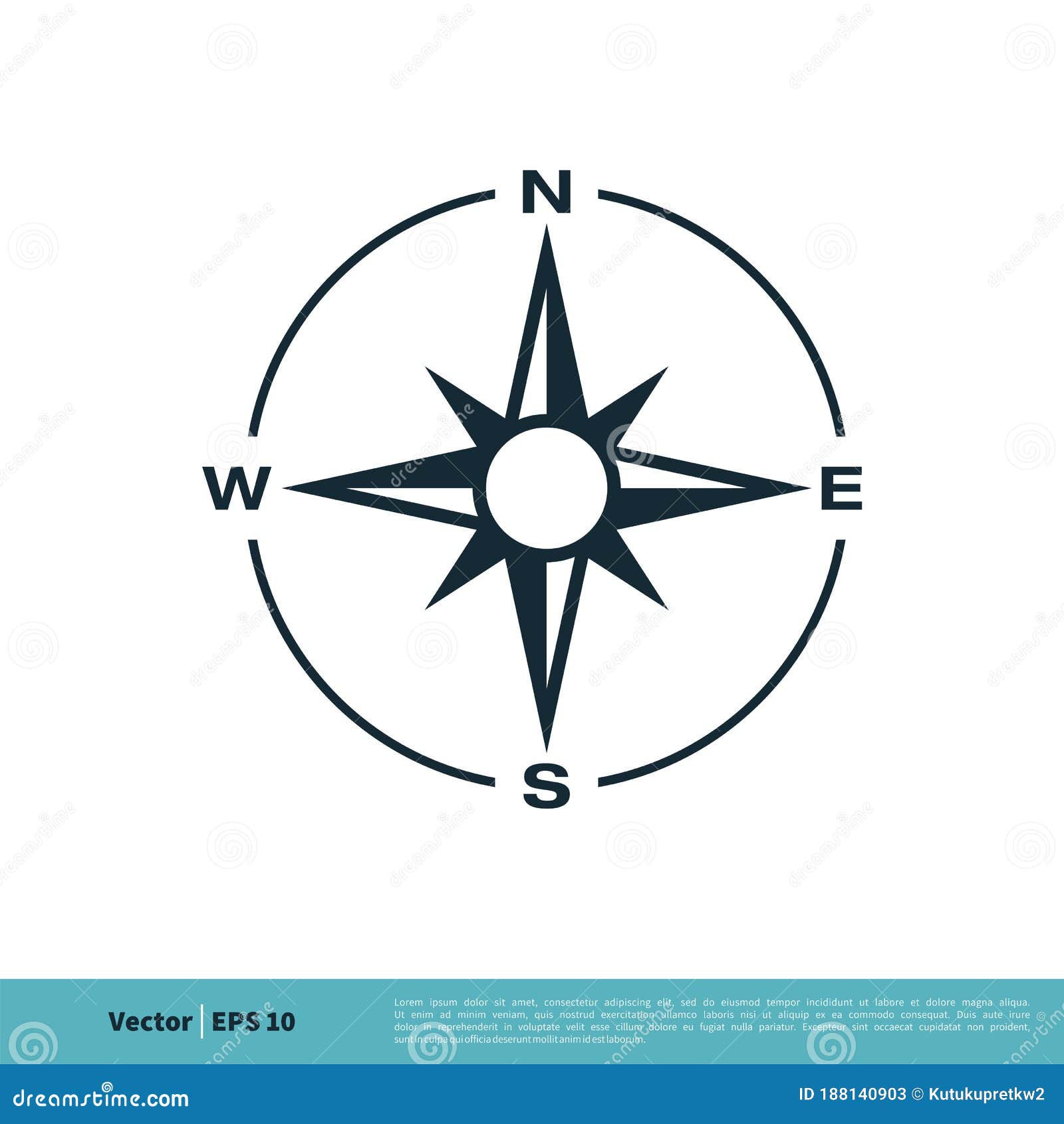 Compass Rose Icon Vector Logo Template Illustration Design. Vector EPS ...