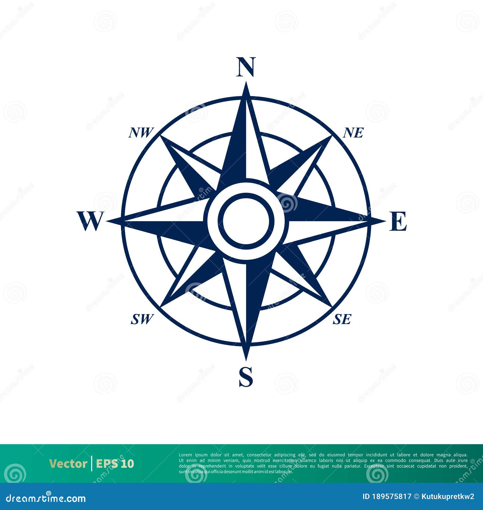 Compass Rose Icon Vector Logo Template Illustration Design. Vector EPS ...