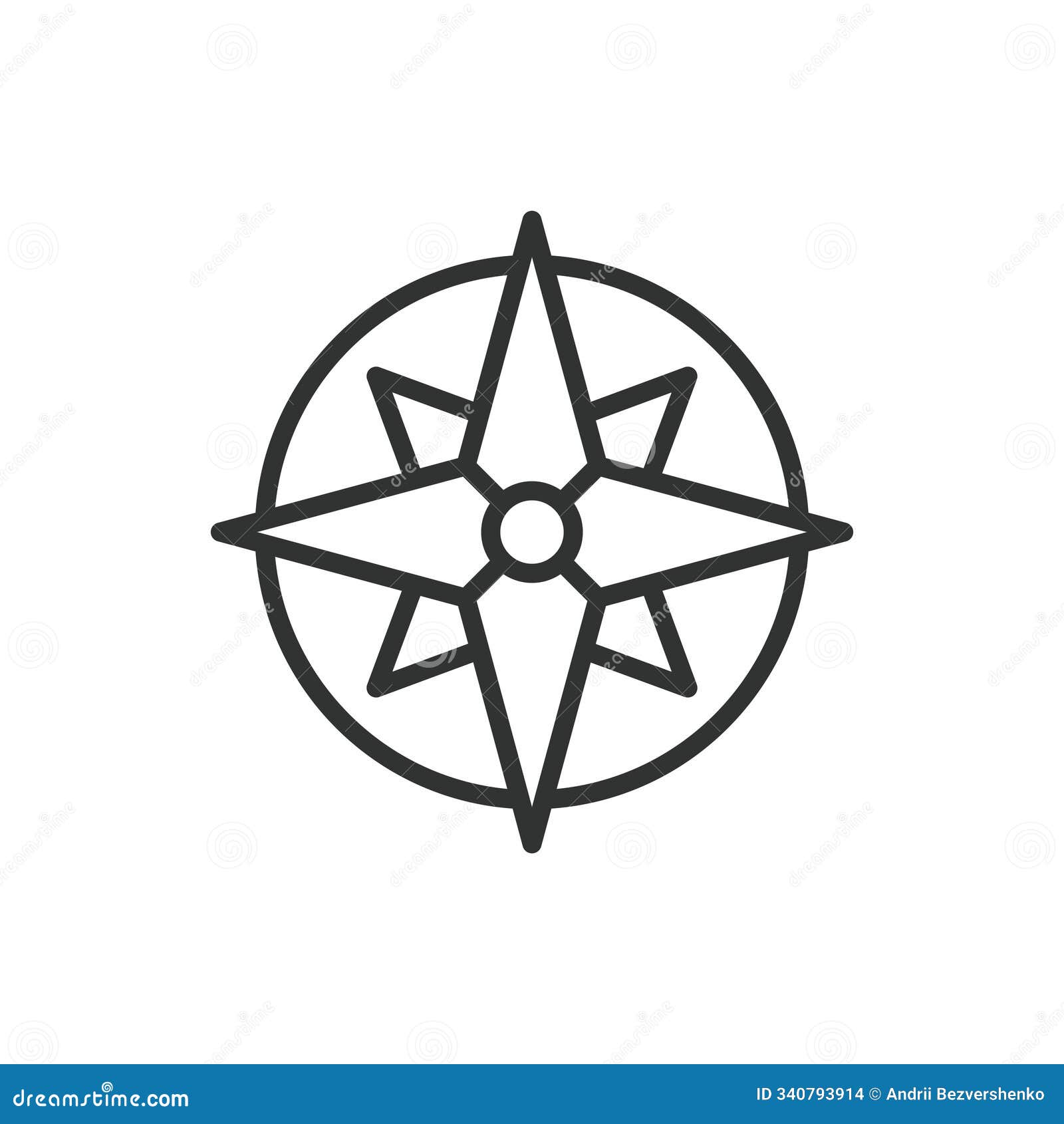 Compass Rose, in Line Design. Compass Rose, Navigation, Compass ...