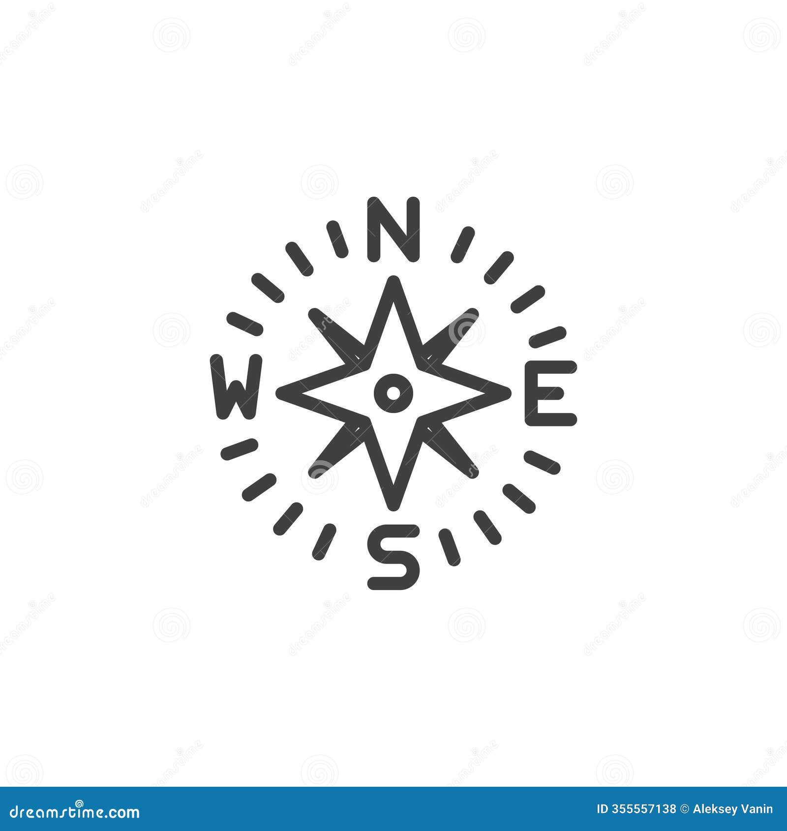 Compass Rose line icon stock vector. Illustration of graphics - 355557138