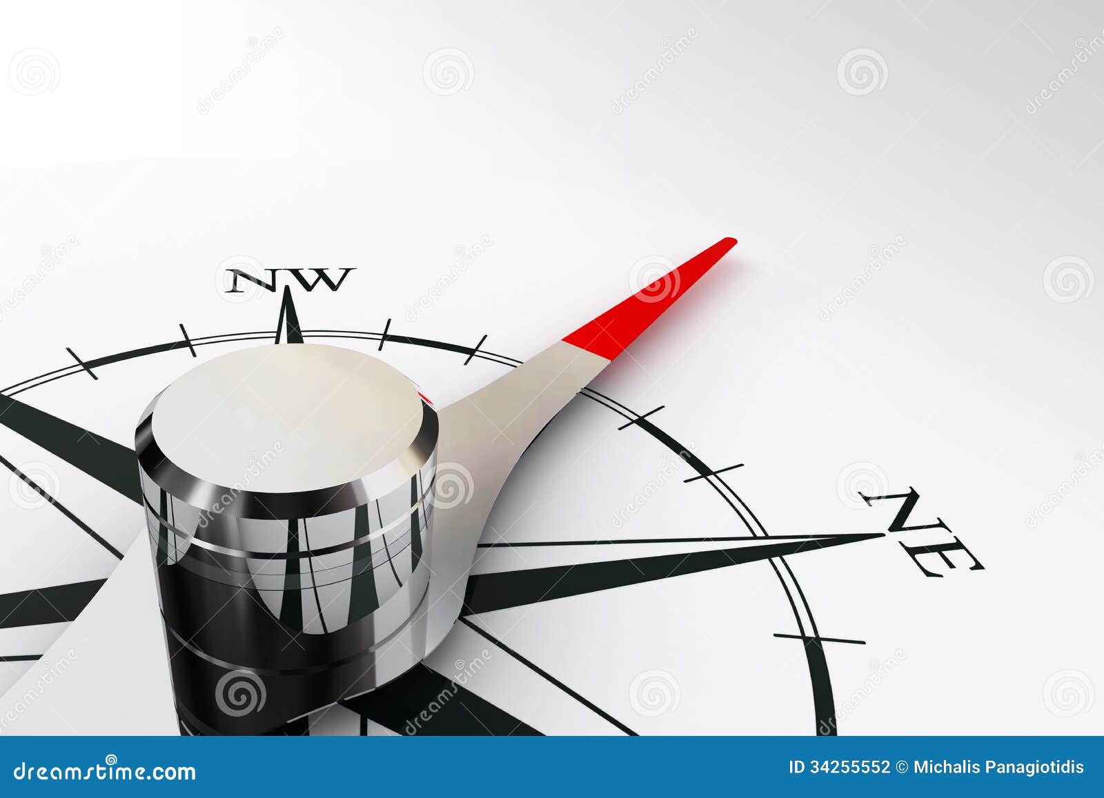 Compass Rose and Magnetic Needle Stock Illustration - Illustration of ...