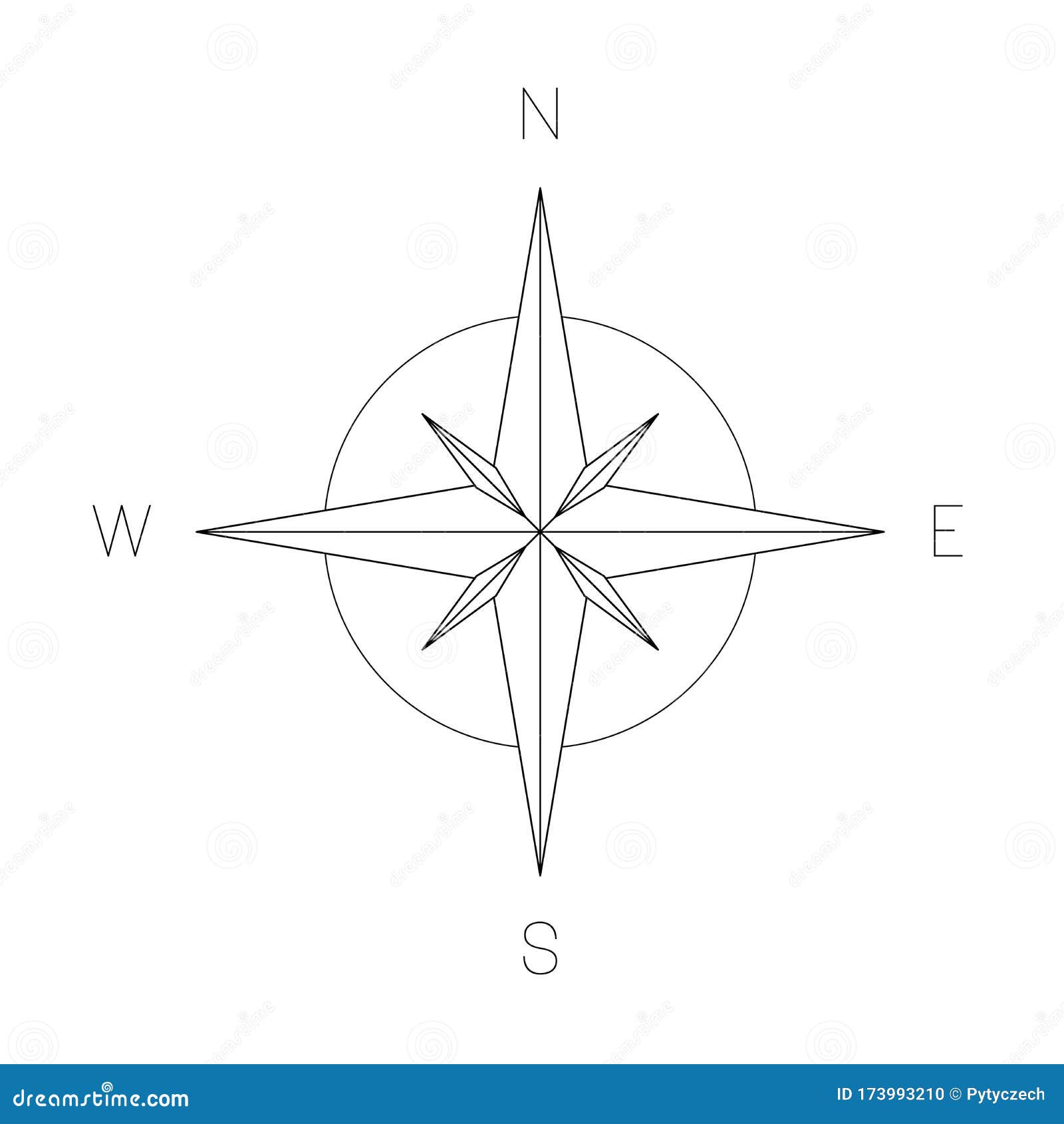 Compass Rose Nautical Chart Travel Equipment Displaying Orientation Of World Directions