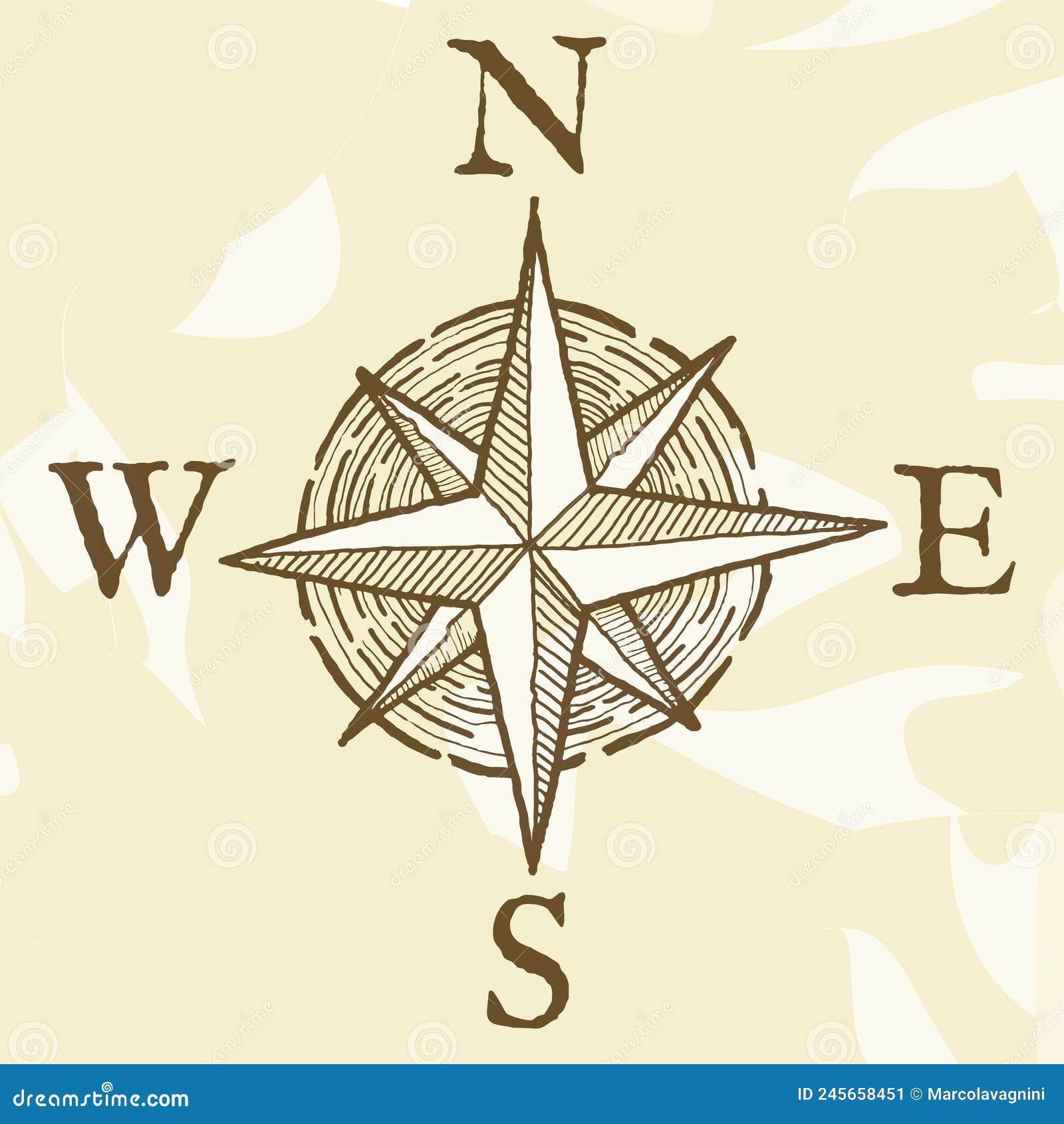 Compass Rose Old Style Design Stock Illustration - Illustration of ...
