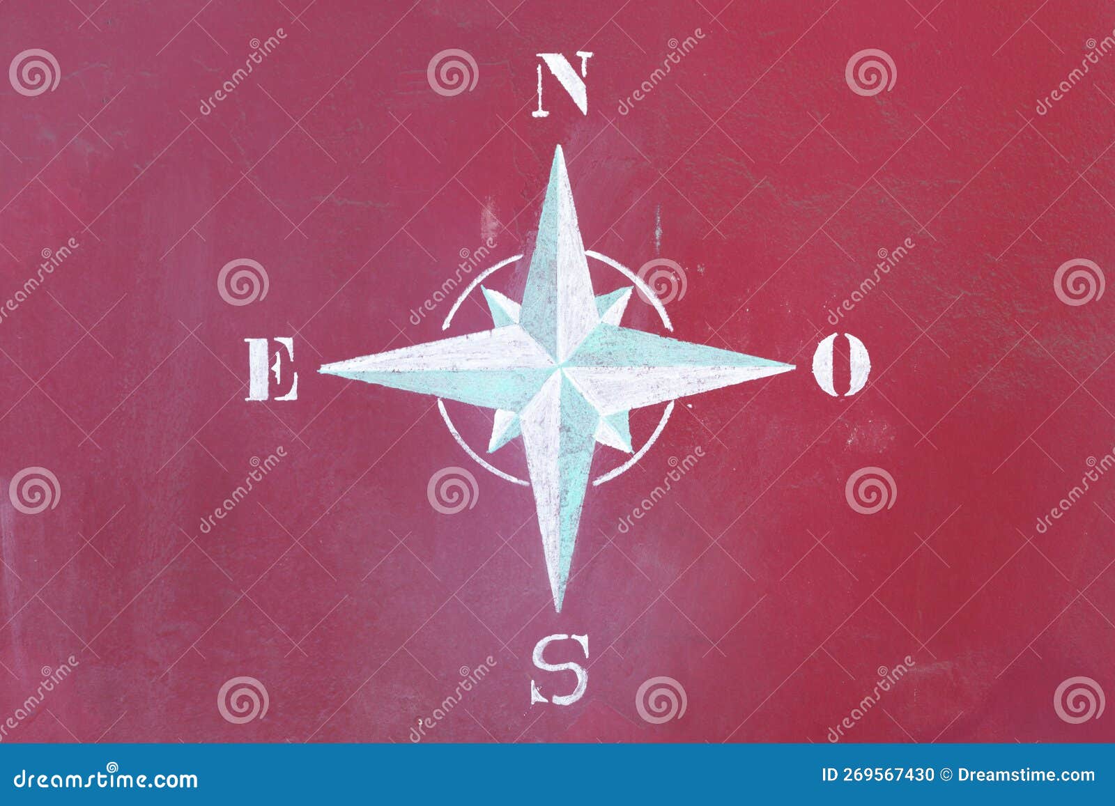 Compass Rose Painted on a Wall Stock Photo - Image of drawn, directions ...