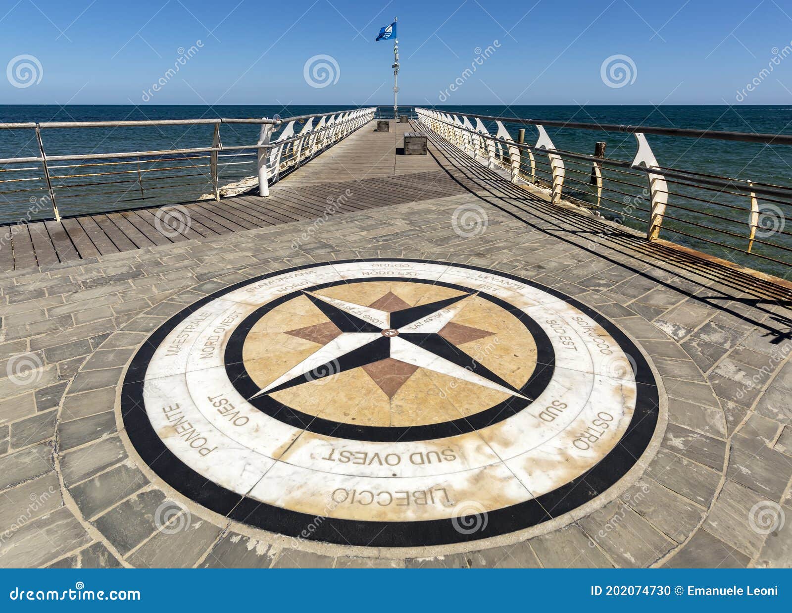 The Compass Rose, Pesaro, Marche Region, Italy Stock Photo - Image of ...