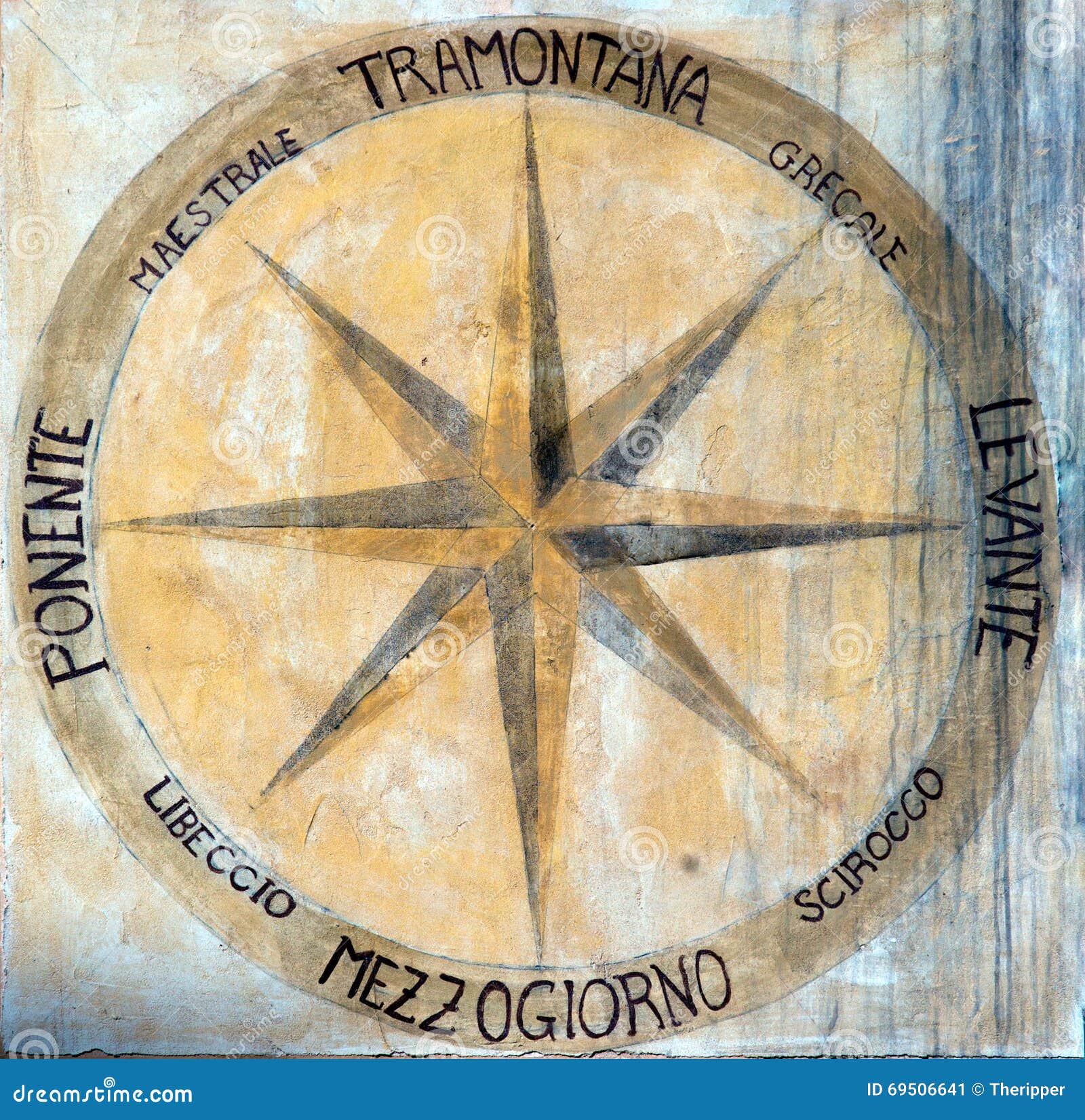 Compass Rose or Rose of the Winds Stock Image - Image of star, travel ...