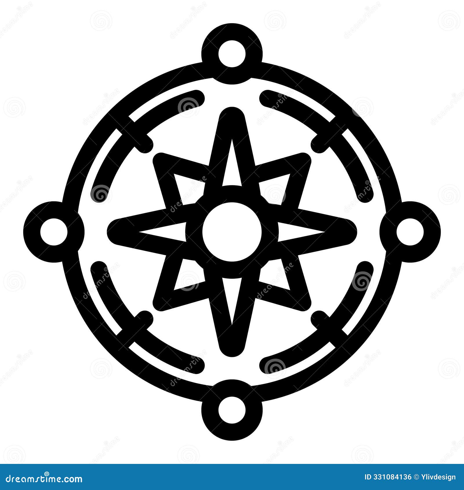 Compass Rose Showing Eight Cardinal Directions Icon Stock Illustration ...