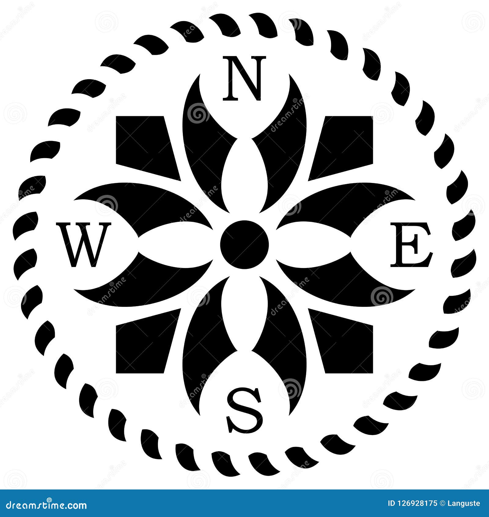 Compass Rose Vector With Celtic Symbolism On An Isolated White ...