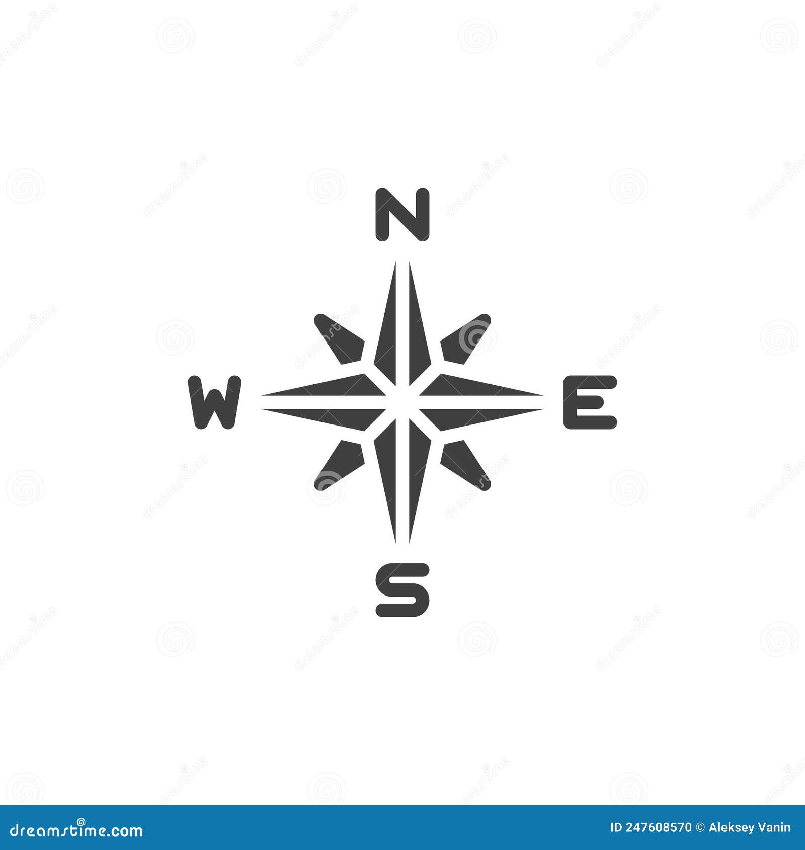 Compass rose vector icon stock vector. Illustration of east - 247608570