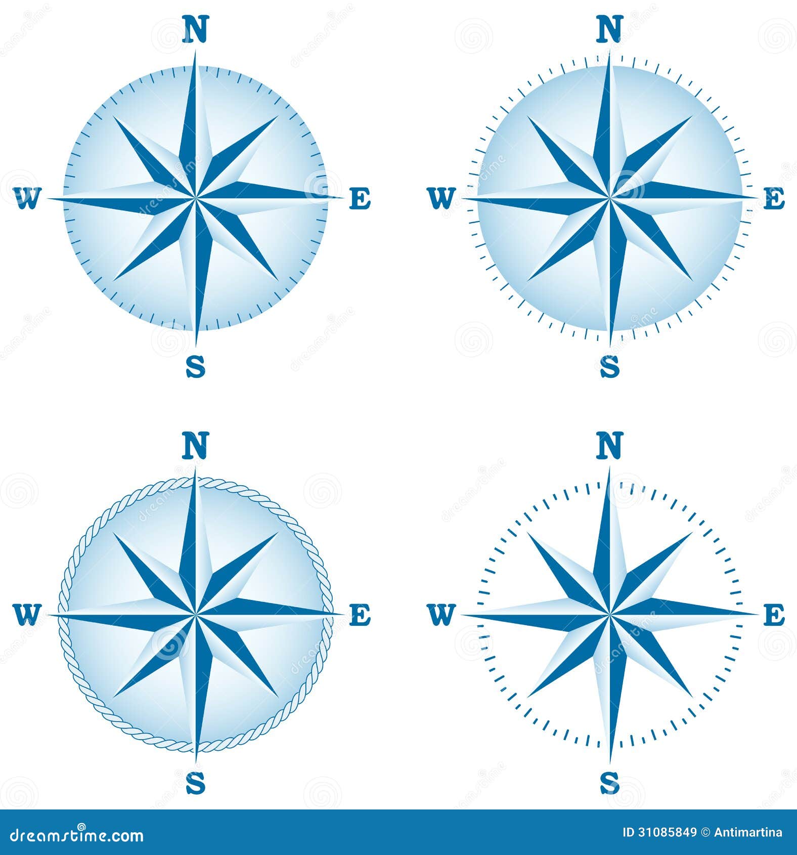 Four Compass Rose Vector Illustration | CartoonDealer.com #15377430