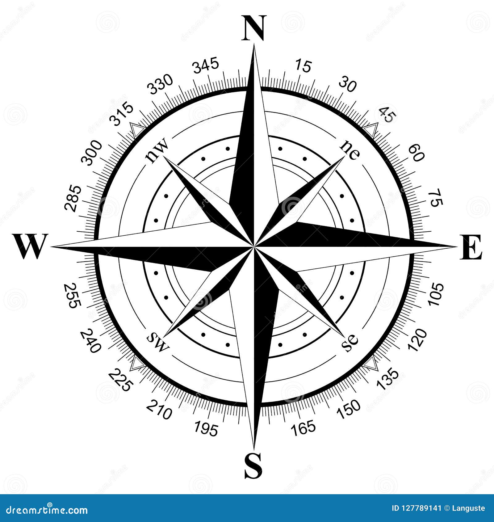 Compass Rose Vector on an Isolated White Background. Stock Vector ... Compass Rose Vector on an Isolated White Background. Stock Vector ...