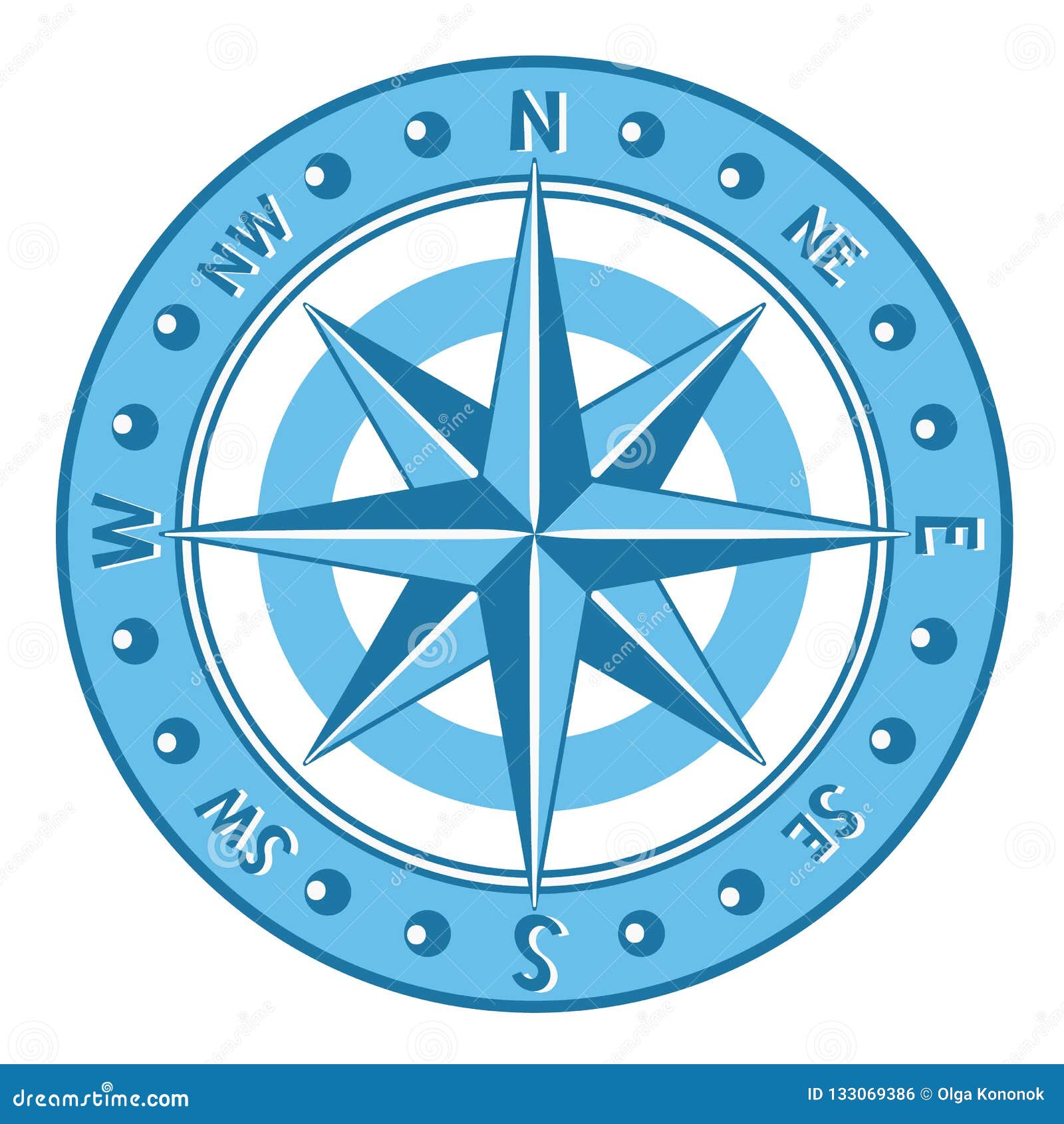 Compass. Rose of Wind. Flat Style Stock Vector - Illustration of south ...