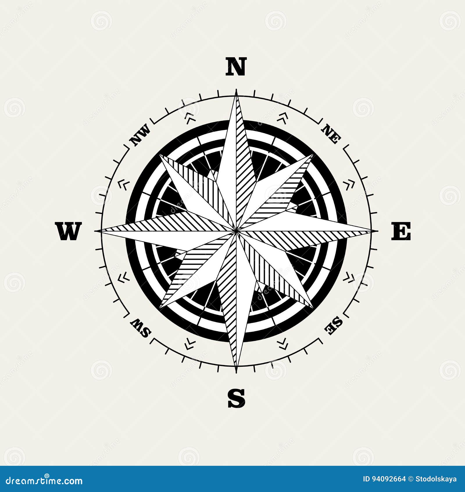 Compass rose windrose stock vector. Illustration of seafaring - 94092664