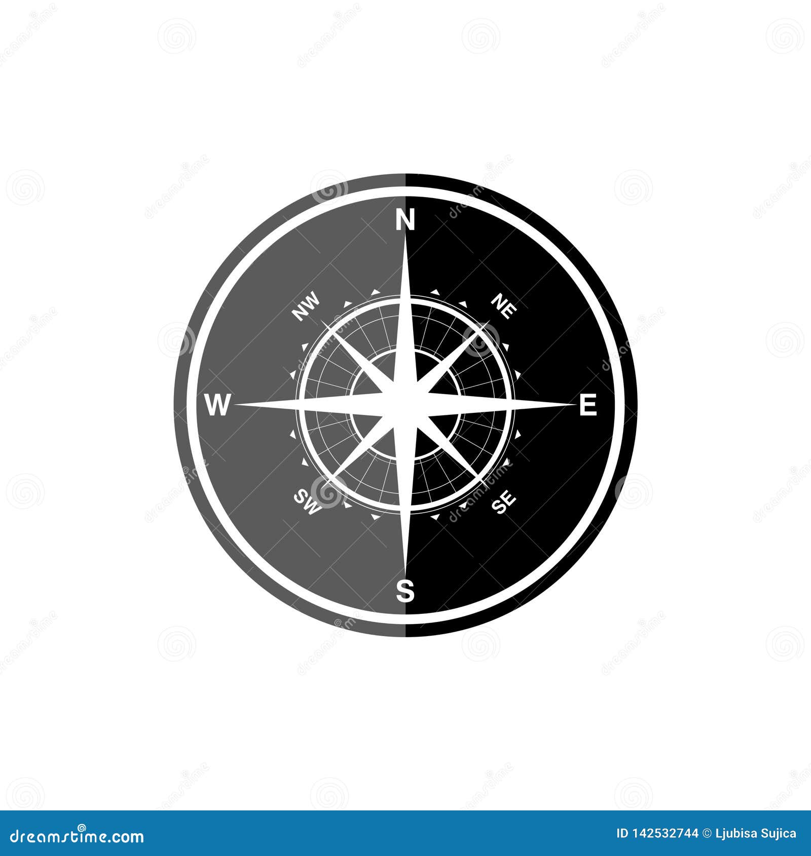 Compass Rose or Windrose, Rose of the Winds Flat Icon Stock Vector ... Compass Rose or Windrose, Rose of the Winds Flat Icon Stock Vector ...
