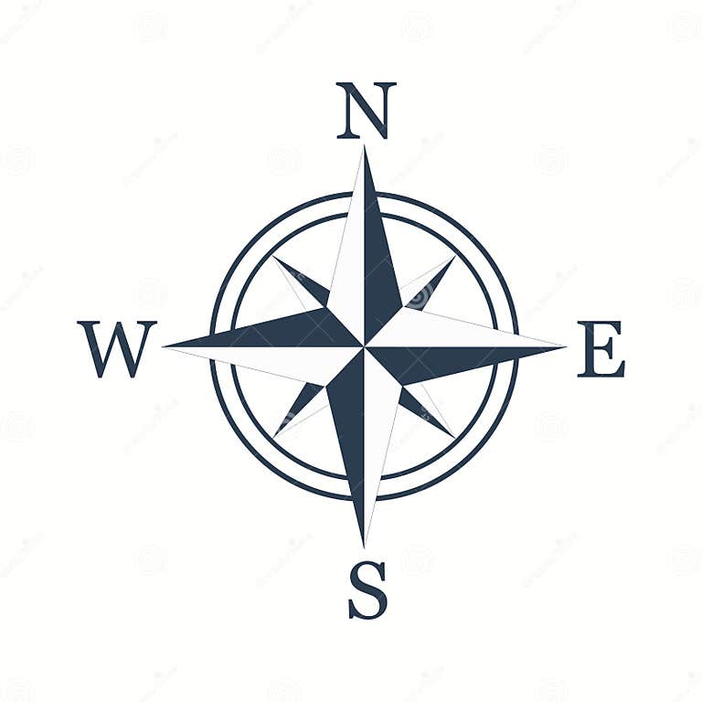 Compass Rose or Windrose Rose of the Winds Flat Icon for Apps and ...