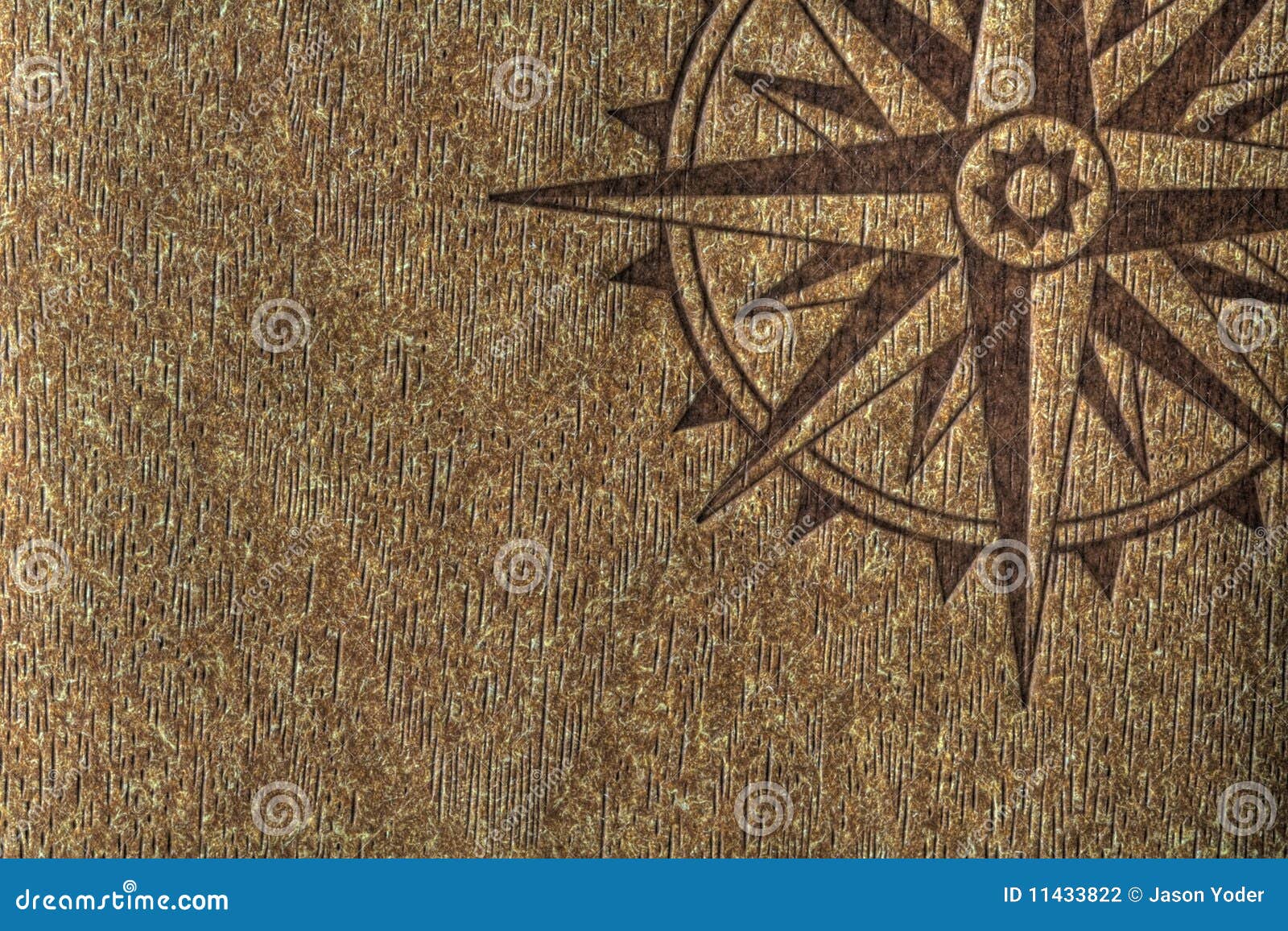 Compass Rose on Wood Texture Stock Illustration - Illustration of ...