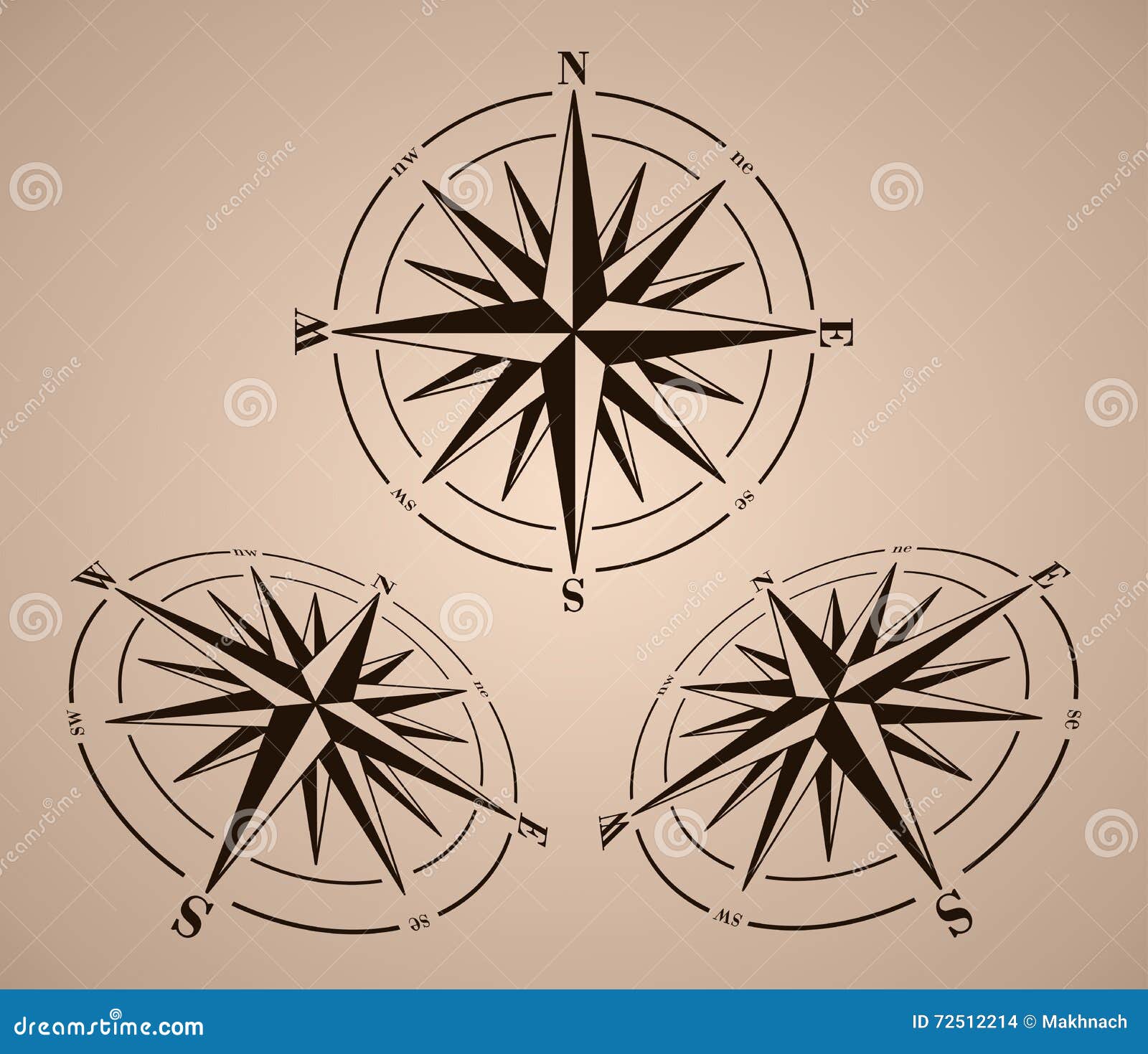 Compass roses set stock vector. Illustration of black - 72512214