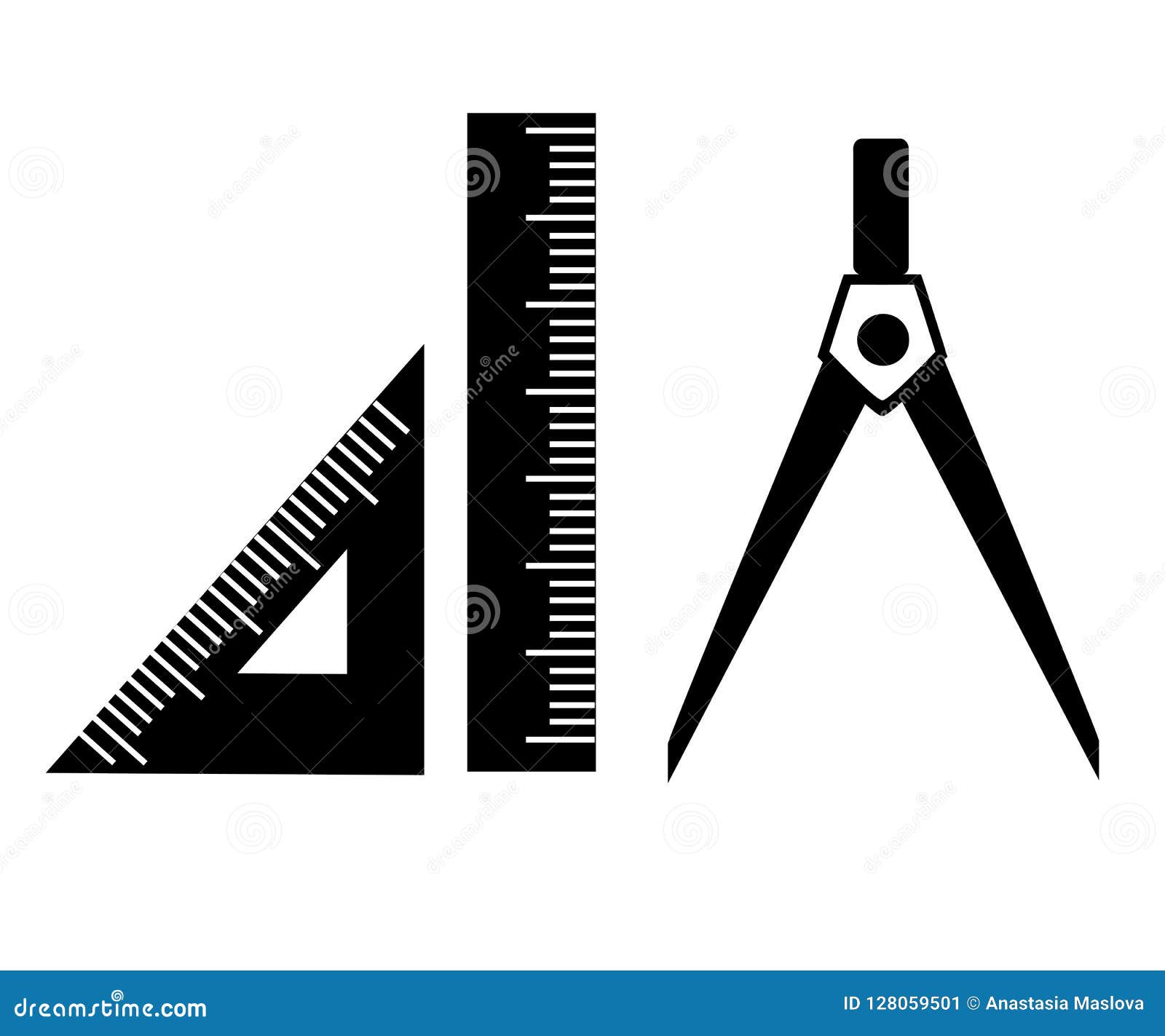 Compass and Ruler Black Icon. Circulus with Kernel Stock Illustration ...
