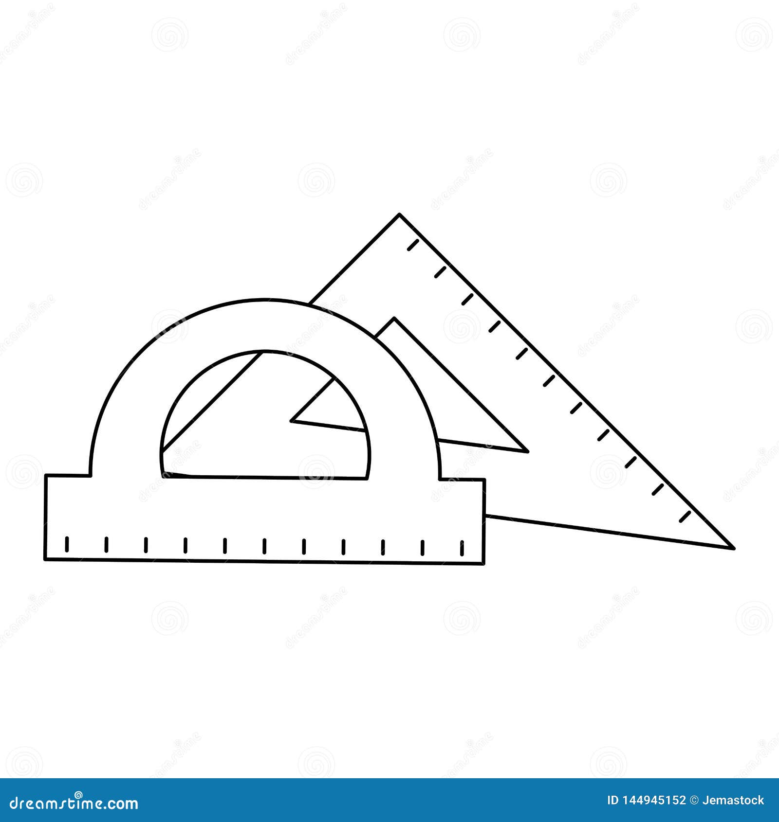 Compass and Ruler Geometric Utensils Black and White Stock Vector ...