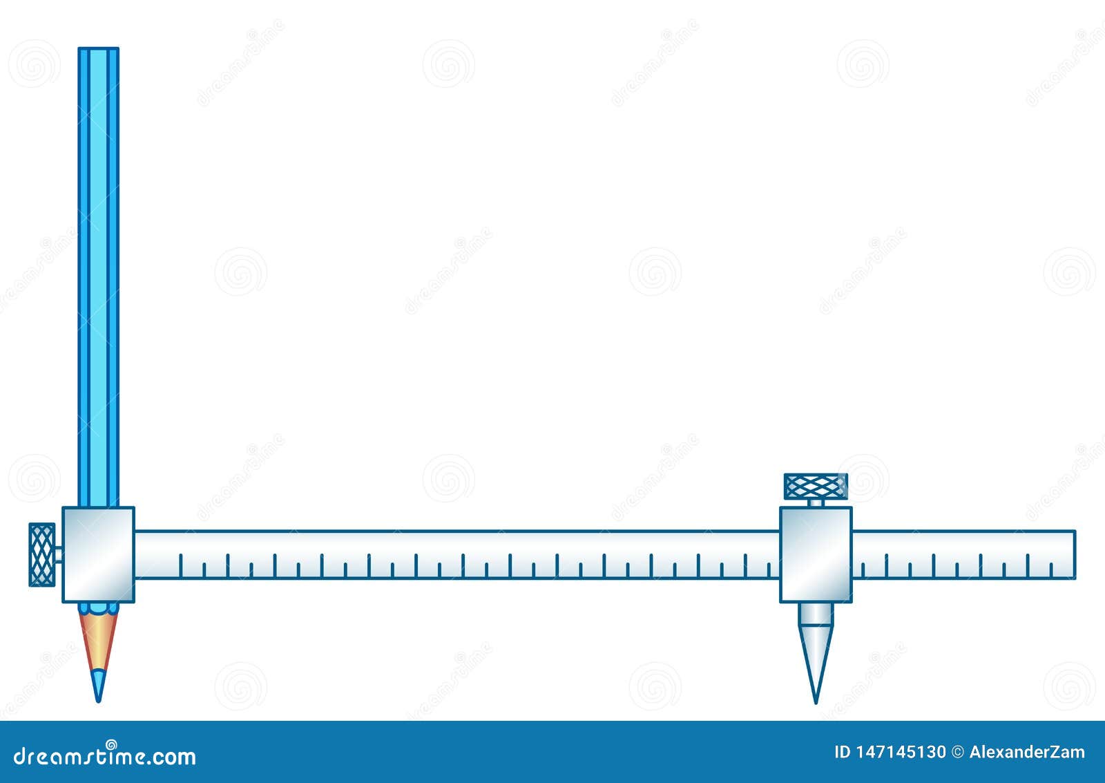 Compass with ruler stock vector. Illustration of compasses - 147145130