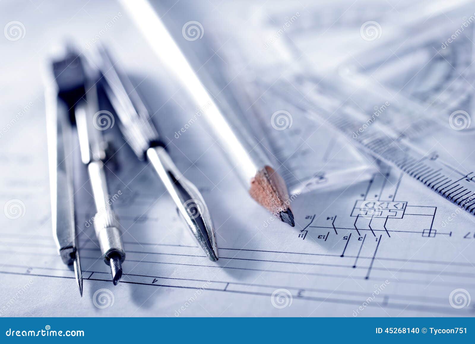 Compass and ruler lie stock photo. Image of commerce - 45268140