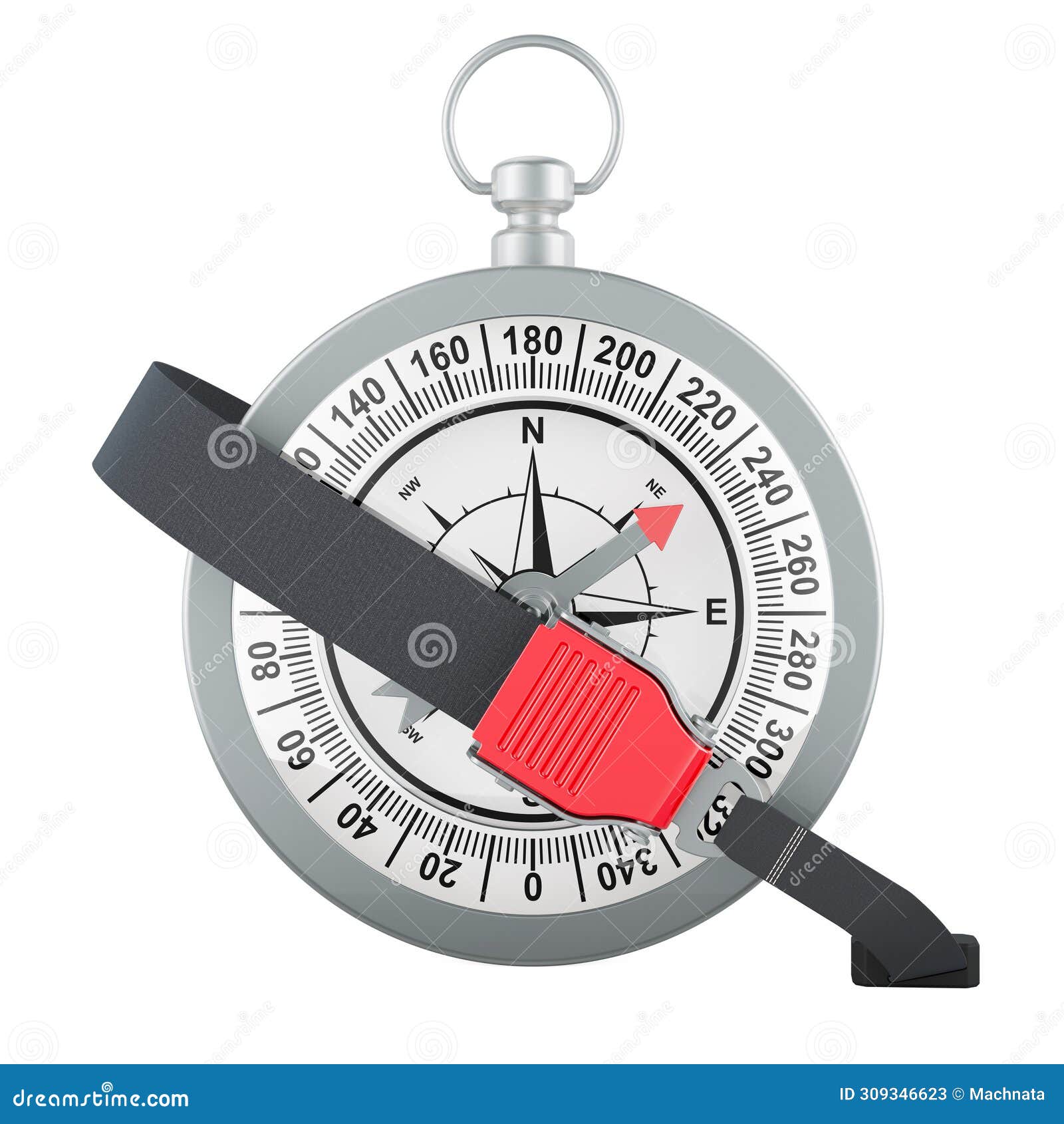 Compass with Safety Belt, 3D Rendering Stock Illustration ...