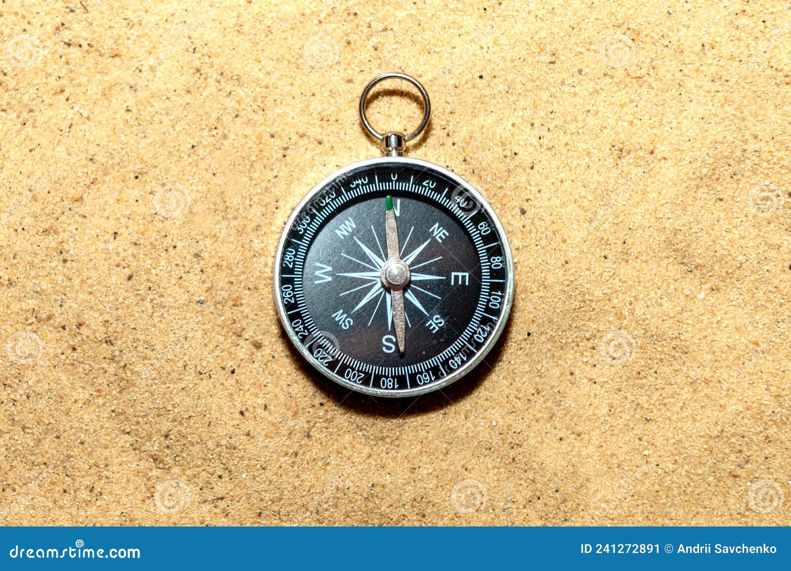 Compass on the Sand at the Beach Stock Image - Image of locations ...