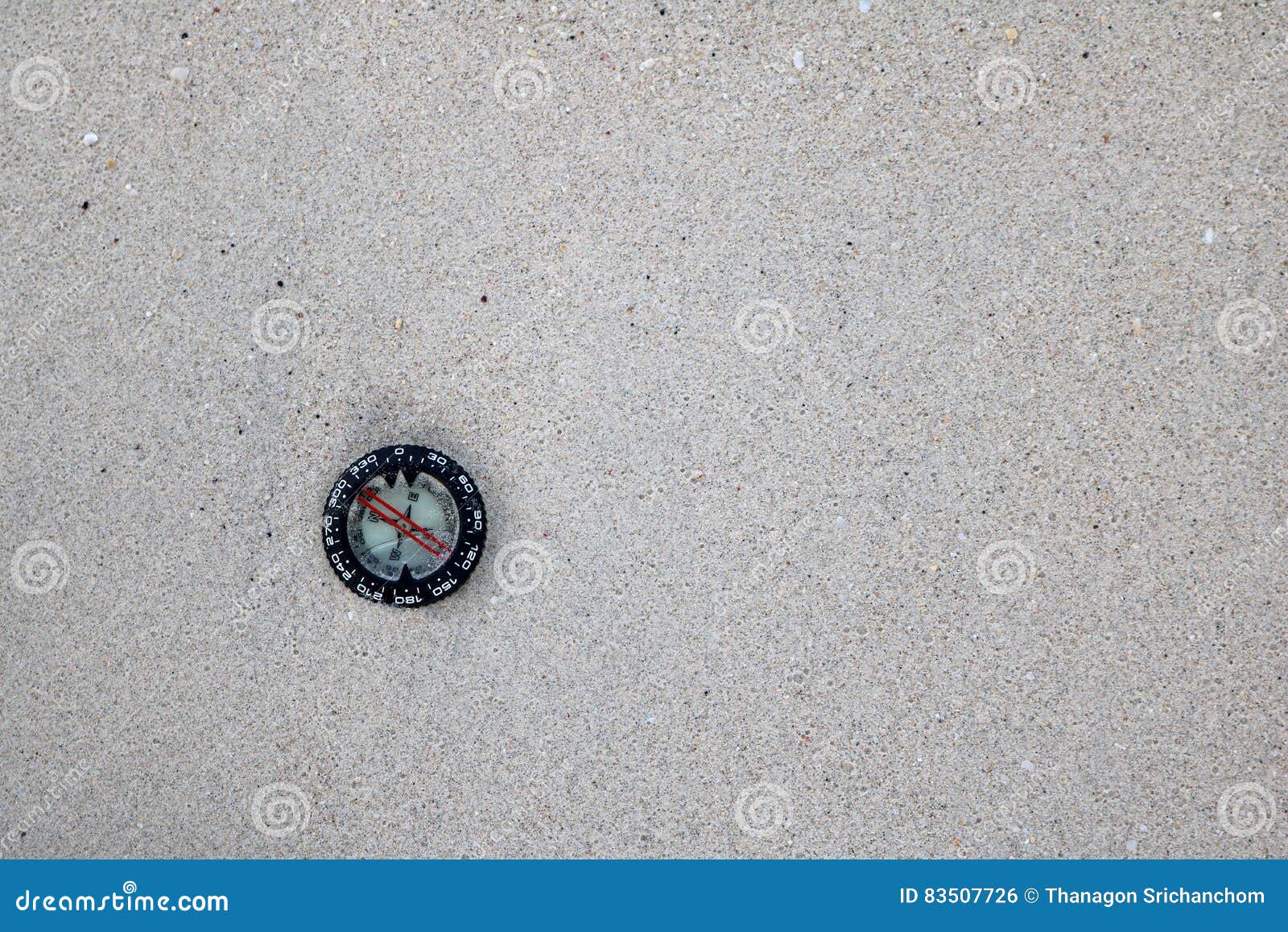 Compass in the Sand on the Beach. Stock Photo - Image of direction ...