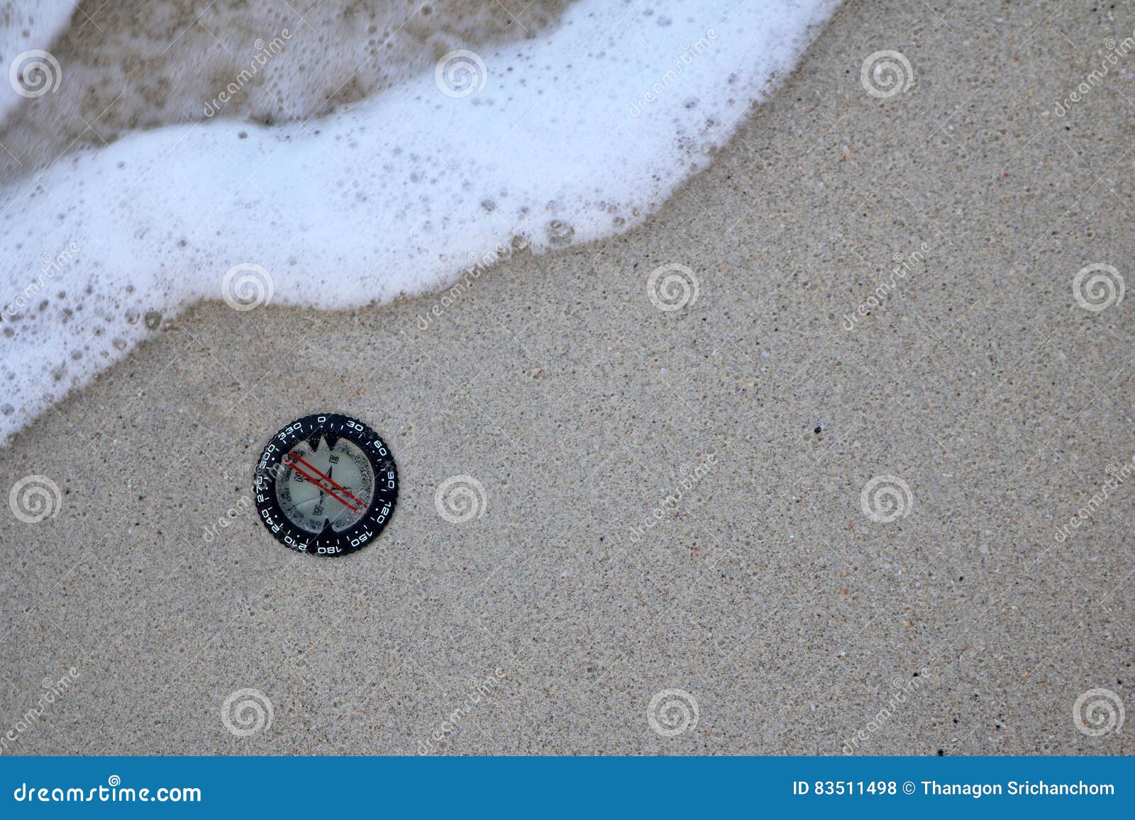 Compass in the Sand on the Beach. Stock Photo - Image of holiday, ocean ...