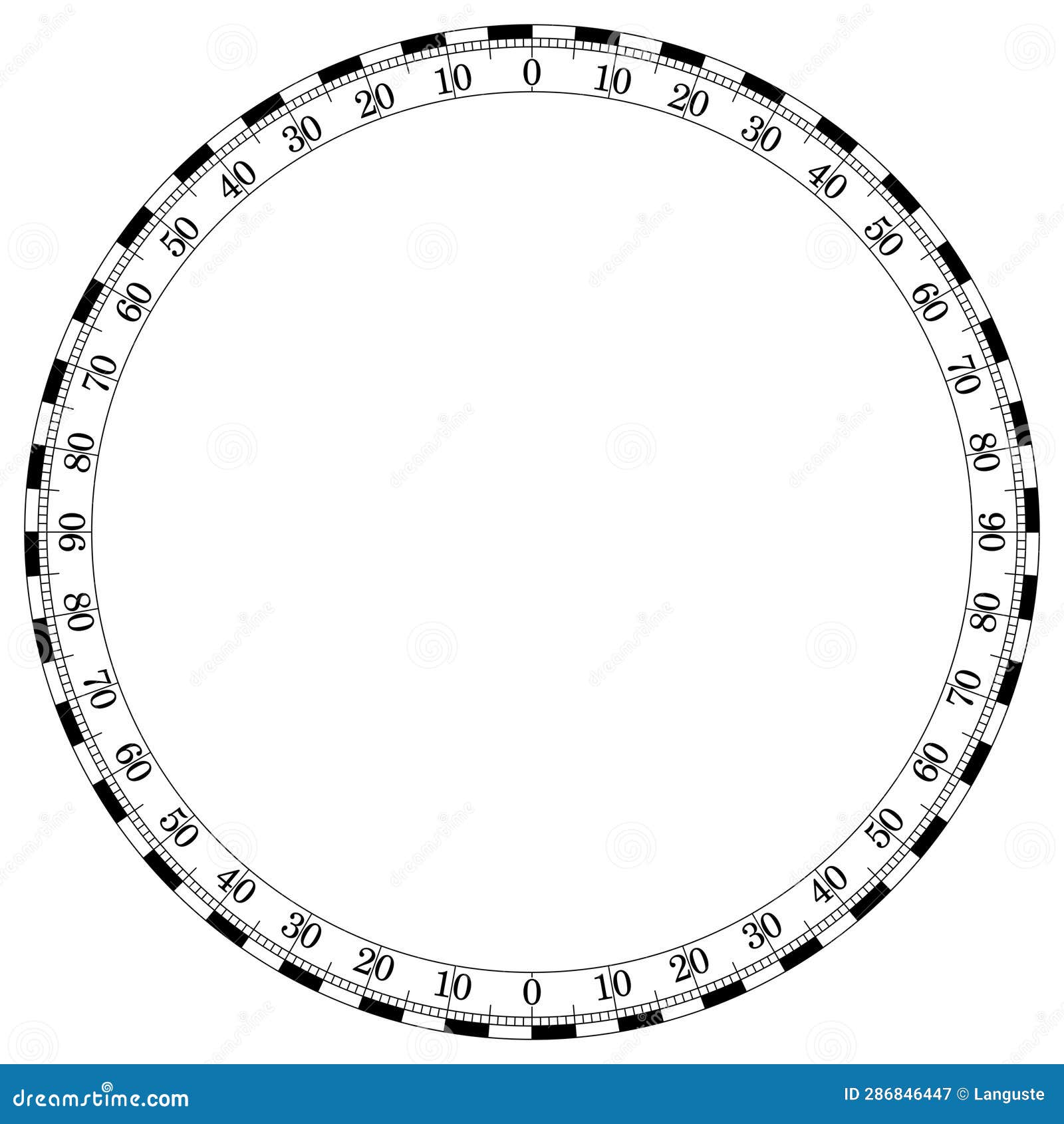 Compass Scale Vector. 360 Degree. Isolated Background. Stock Vector ...