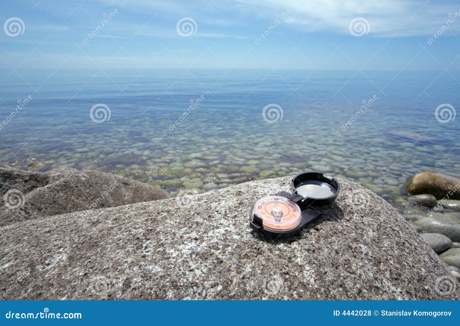 Compass & sea stock photo. Image of magnet, guidance - 4442028