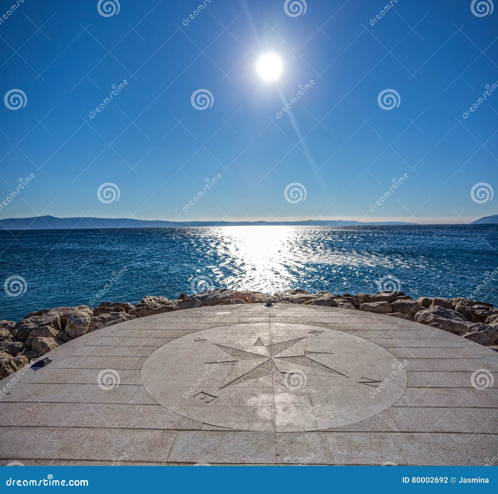 Compass by the sea stock photo. Image of pier, sailing - 80002692