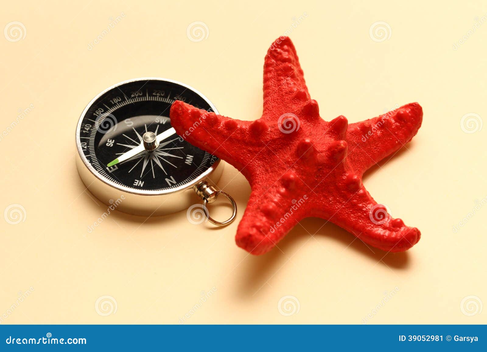 Compass and sea star stock image. Image of device, geography - 39052981