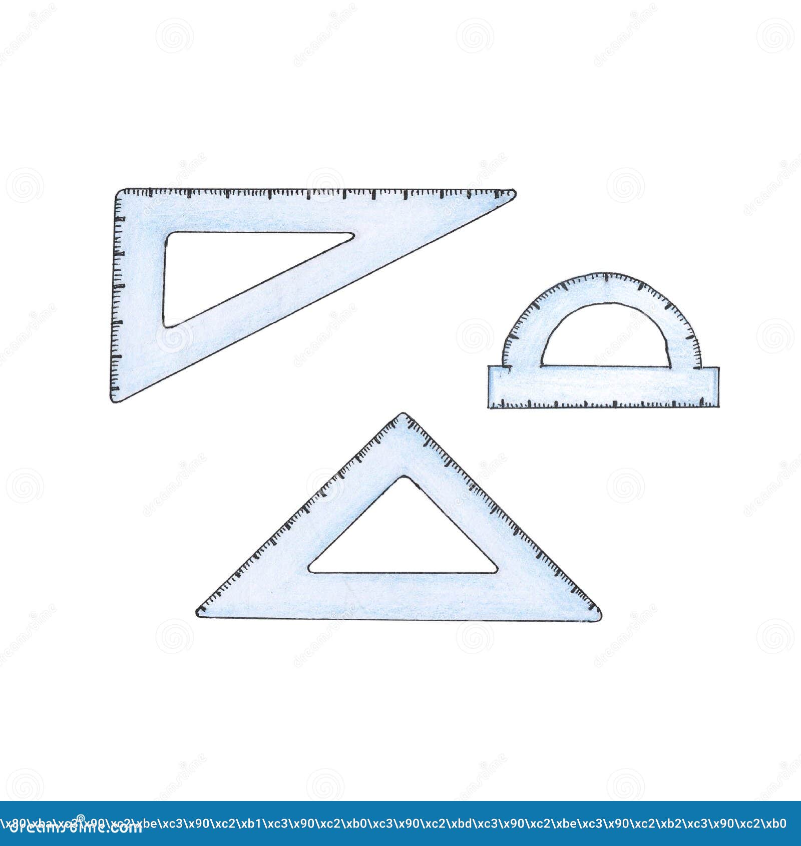 A Compass Set, a Semicircle, a Triangular Ruler and a Carousel on a ...