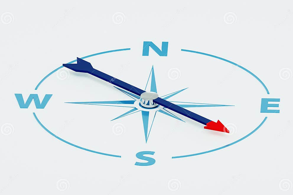 Compass Showing Direction of 4 Points Stock Illustration - Illustration ...