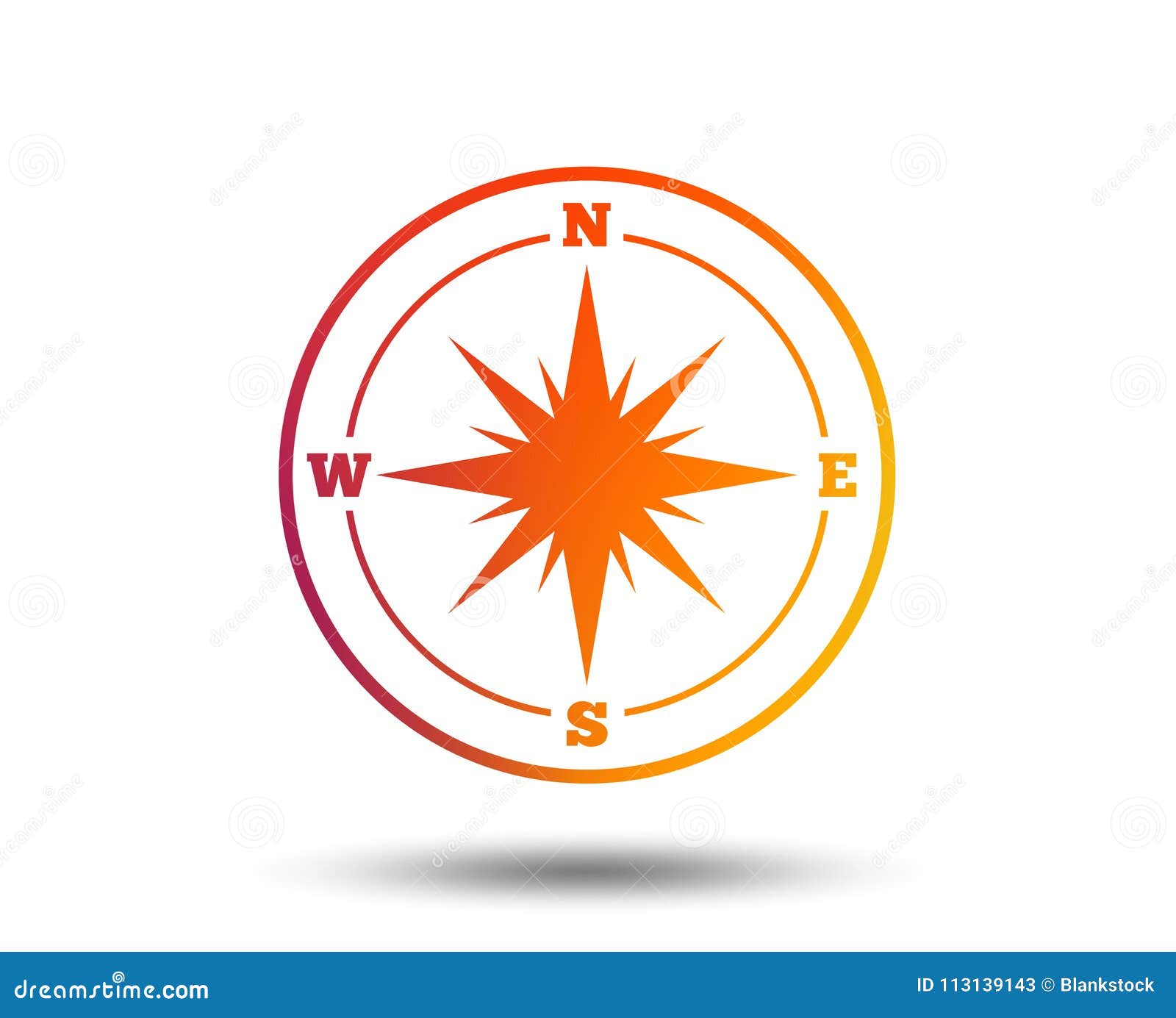 Compass Sign Icon. Windrose Navigation Symbol Stock Vector ...