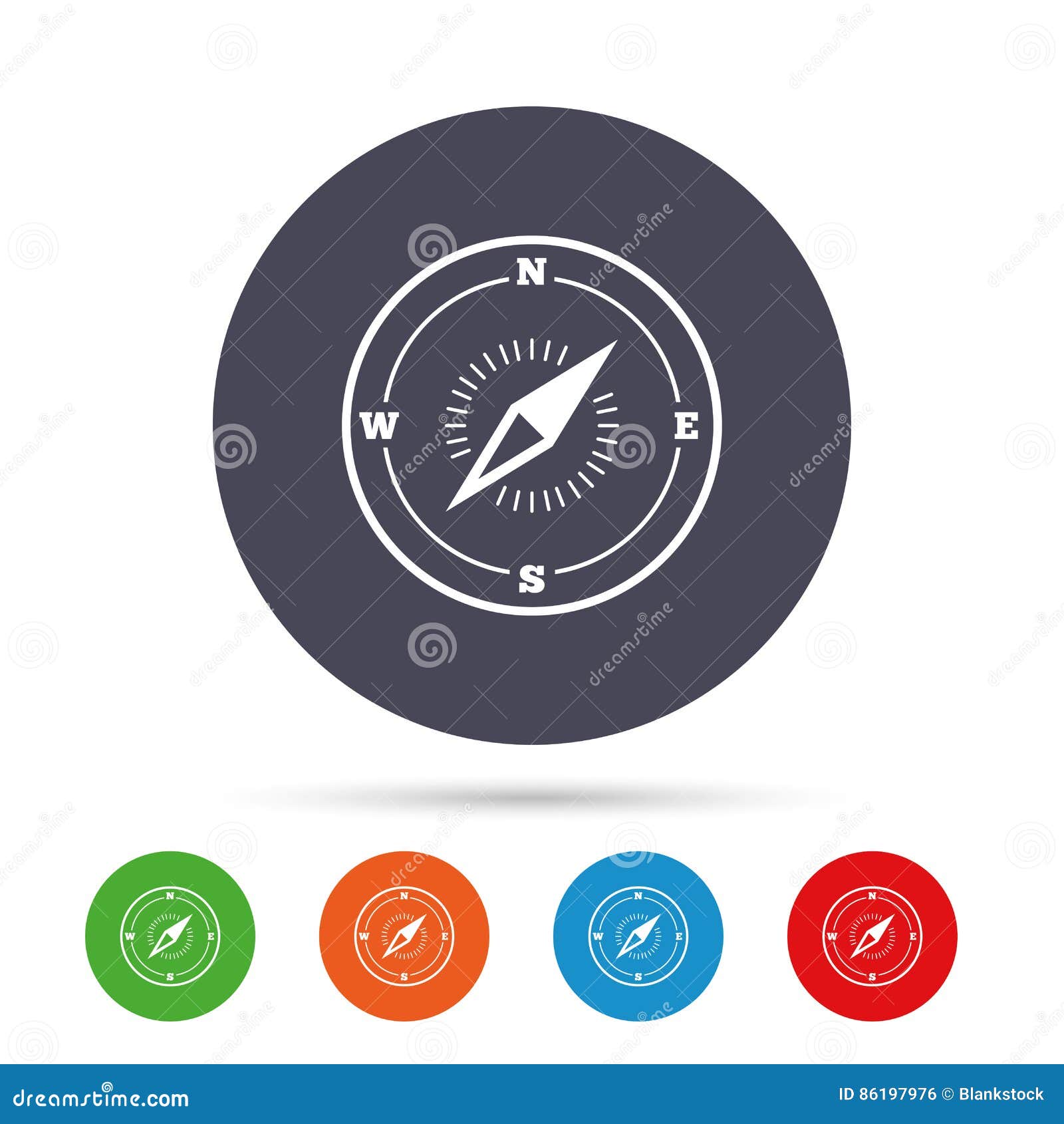 Windrose Symbol Compass And Location Coordinate On The Map. Royalty ...