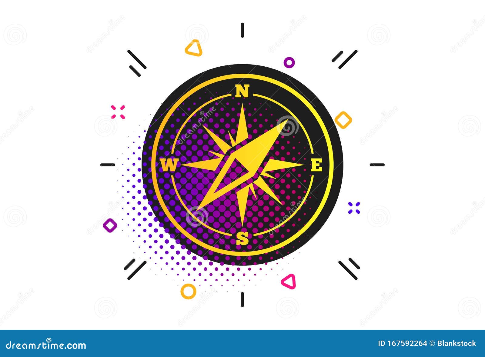 Compass Sign Icon. Windrose Navigation Symbol. Vector Stock Vector ...