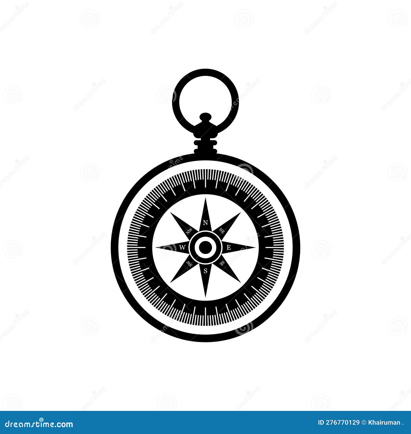 Compass Silhouette. Black and White Icon Design Element on Isolated ...