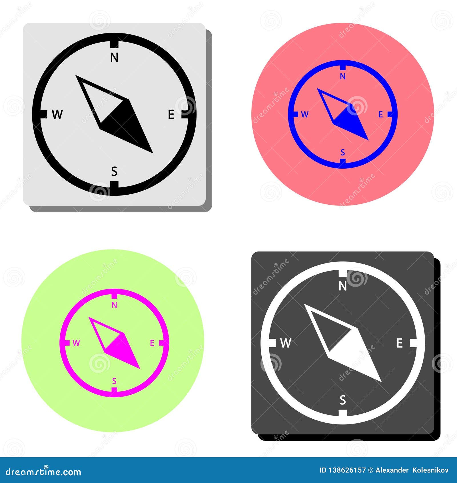 Compass. flat vector icon stock vector. Illustration of east - 138626157