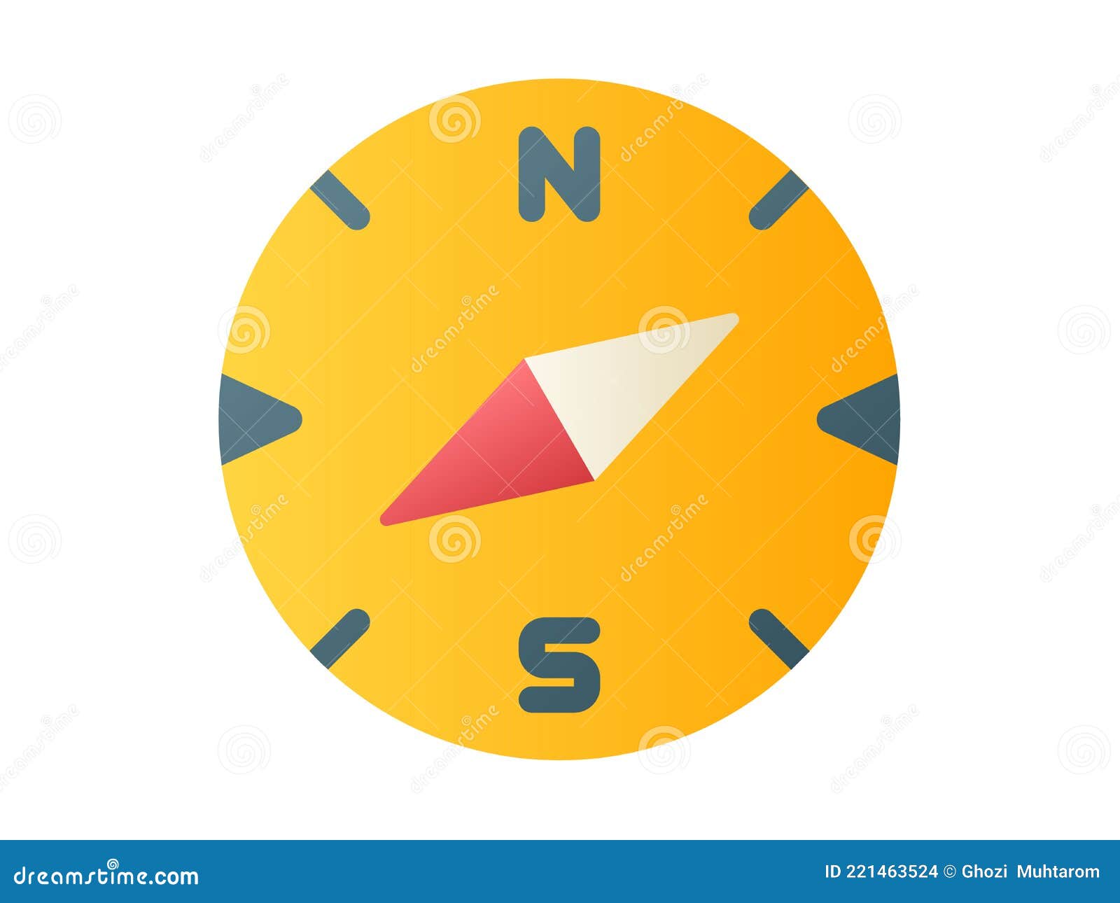 Compass Single Isolated Icon with Smooth Style Stock Vector ...