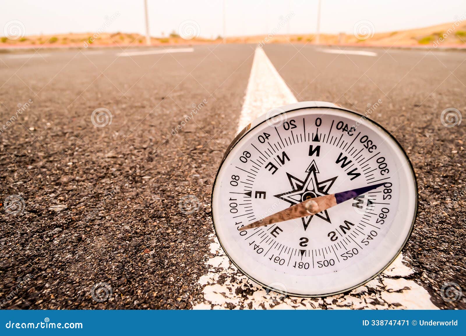 A Compass is Sitting on the Road Stock Image - Image of meter, speedometer: 338747471