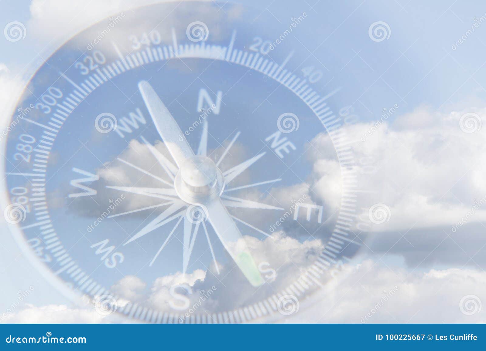 Compass in sky stock image. Image of future, north, east - 100225667