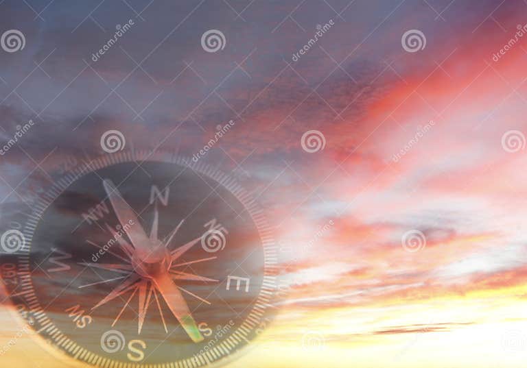 Compass in sky stock image. Image of object, finding - 51810321